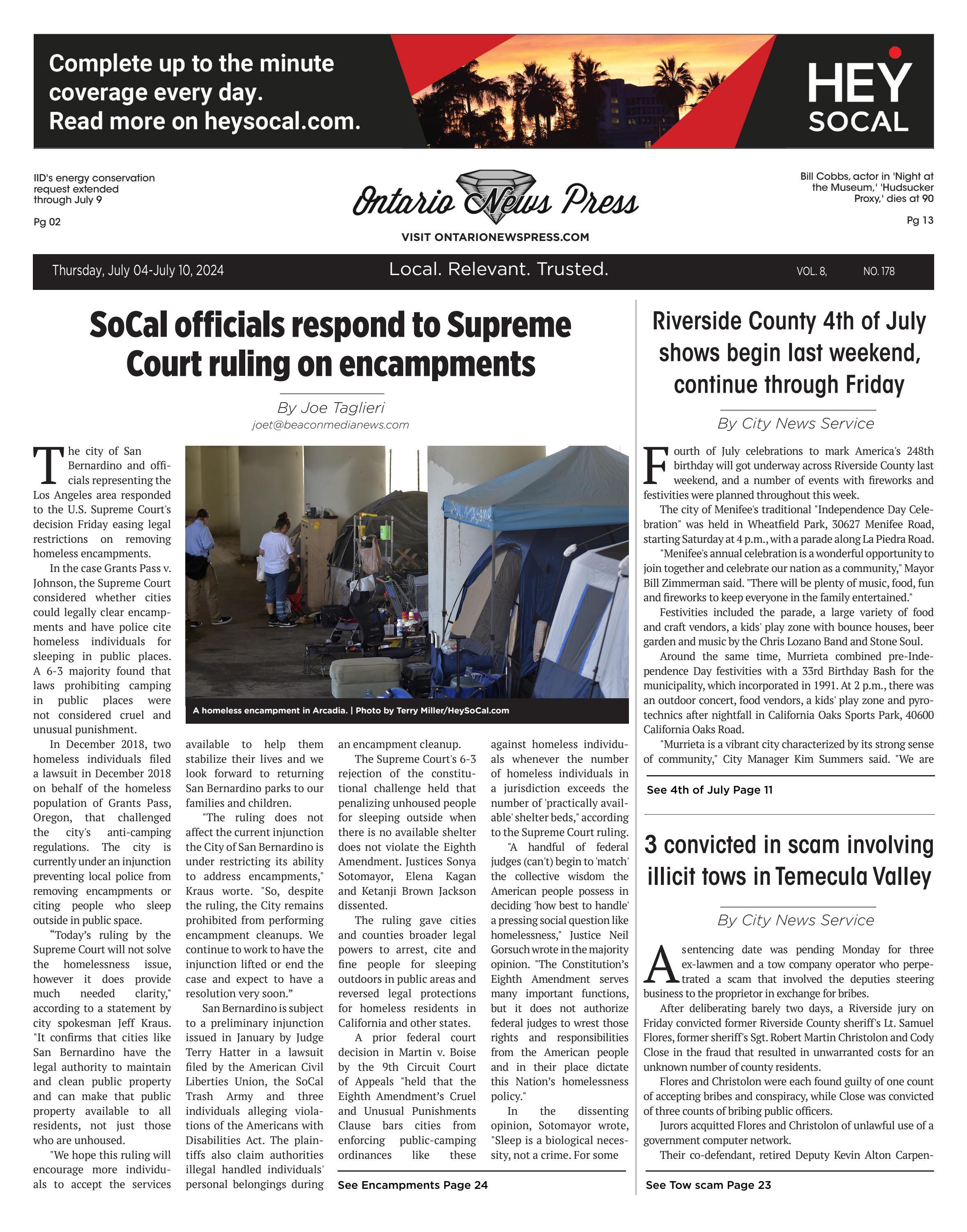 Ontario News Press_7/4/2024 by Beacon Media News - Issuu