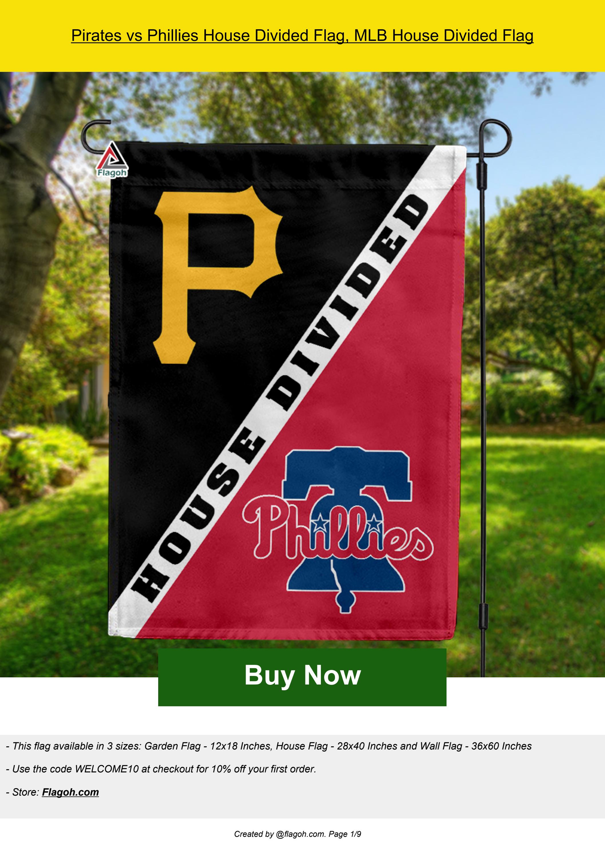 Pirates vs Phillies House Divided Flag, MLB House Divided Flag by ...