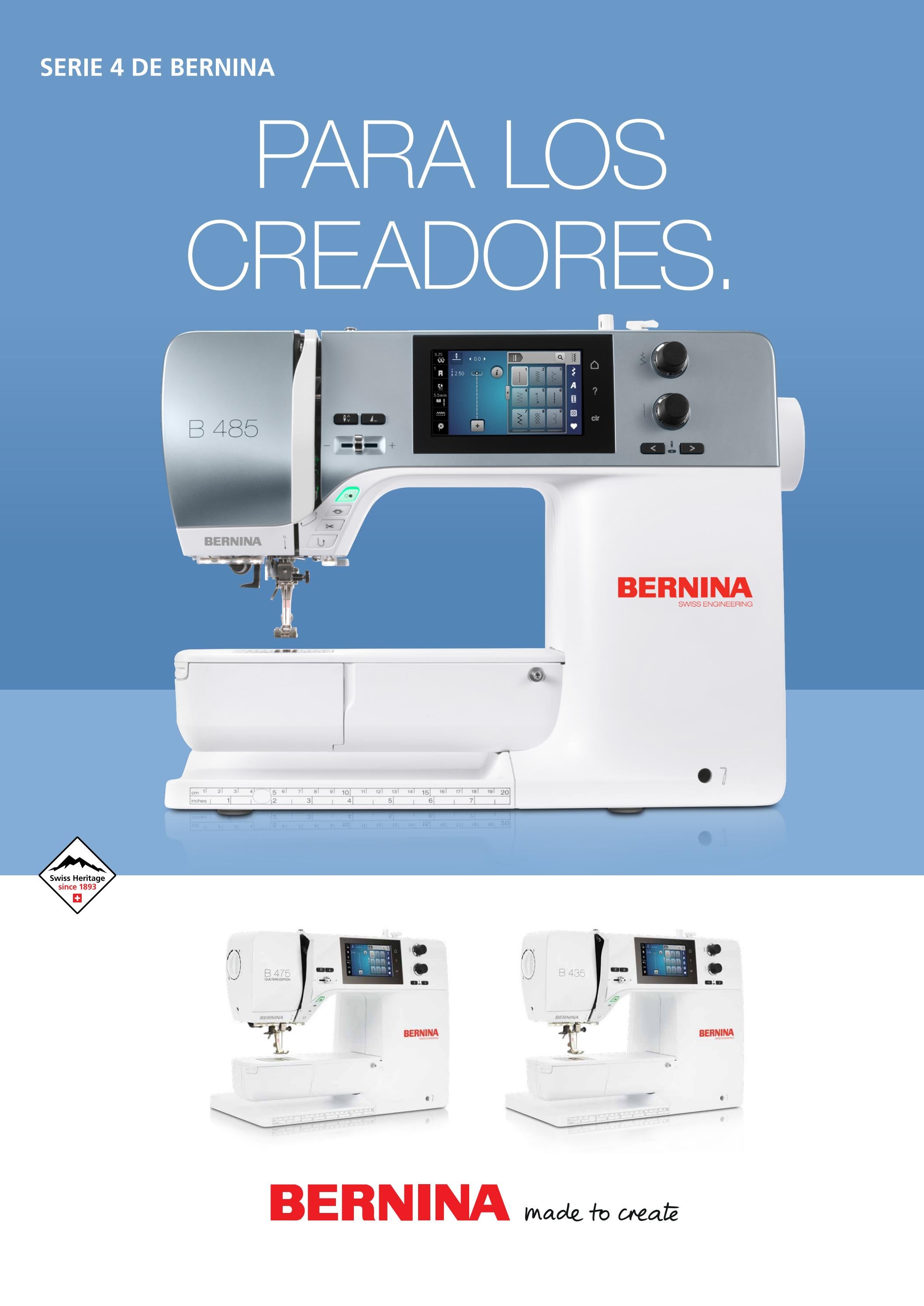 BERNINA 485, 475 QE & 435 brochure spanish by Bernina International AG ...