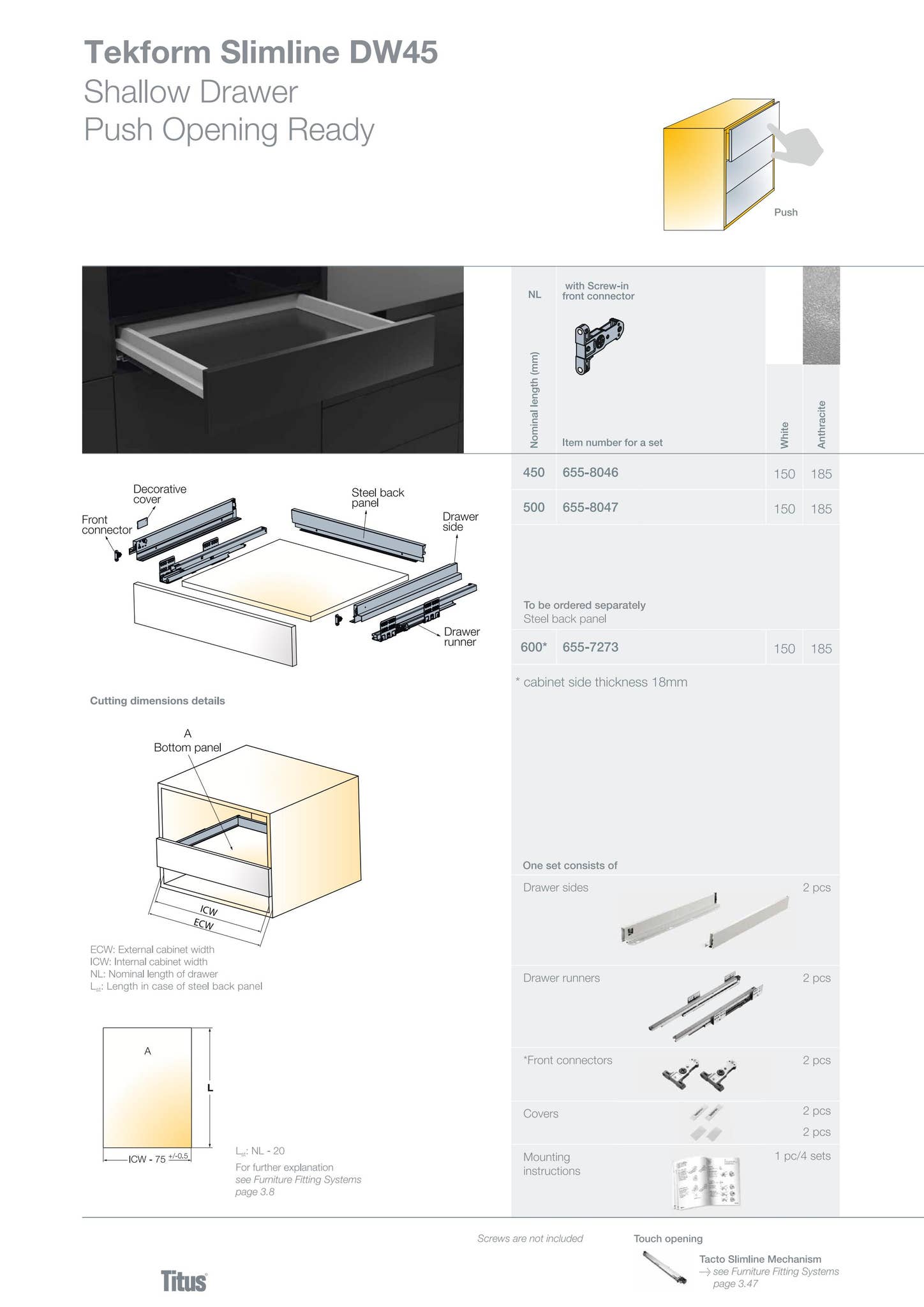 Titus Tekform Slimline drawer DW45- catalogue page by Titus Group - Issuu