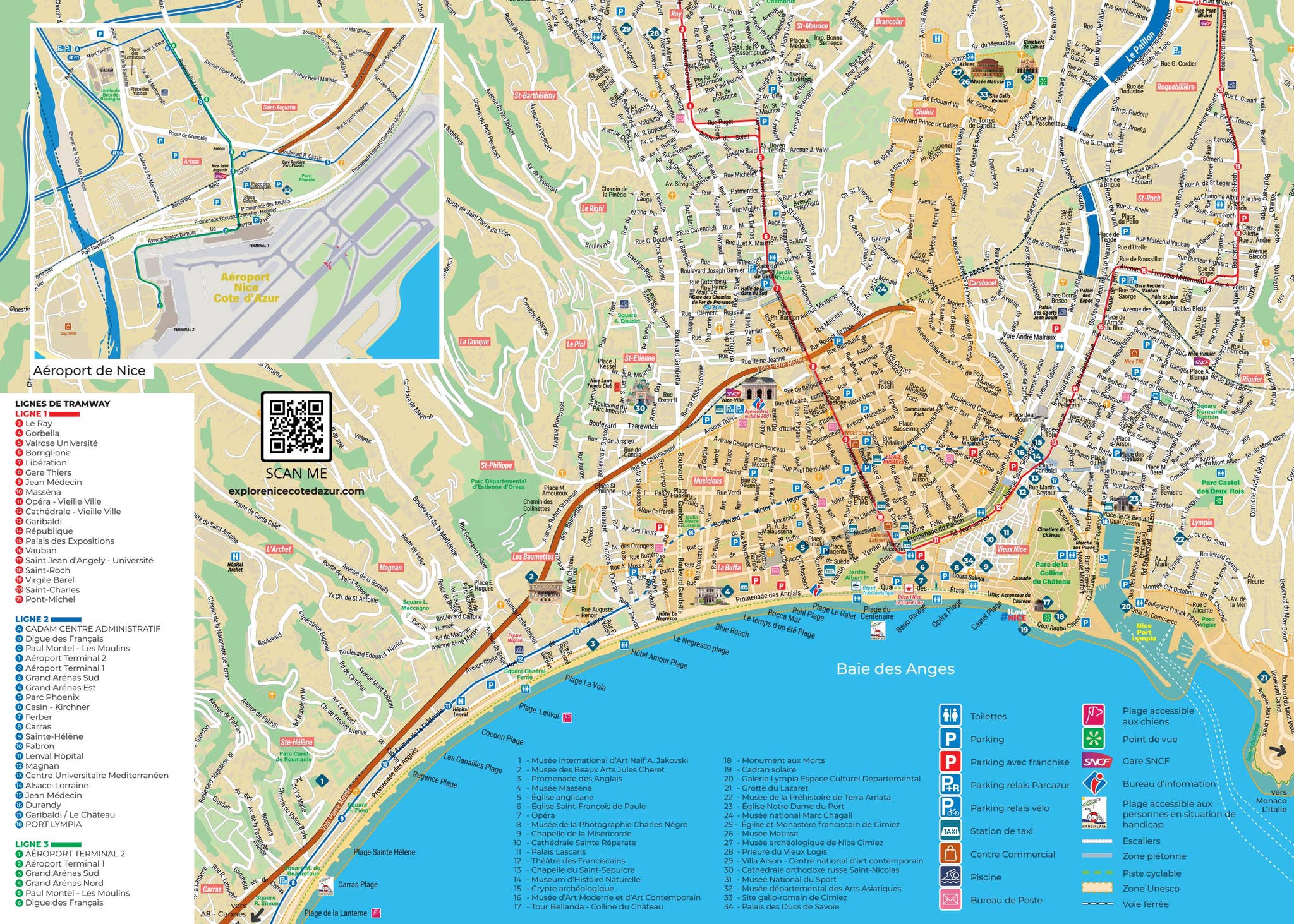 Plan de Nice - Map of Nice by Office de Tourisme Métropolitain Nice ...
