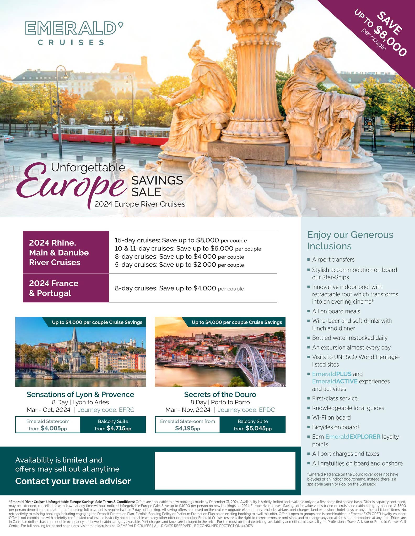 ER_Unforgettable Europe_Flyer_trade by Emerald Cruises Canada - Issuu