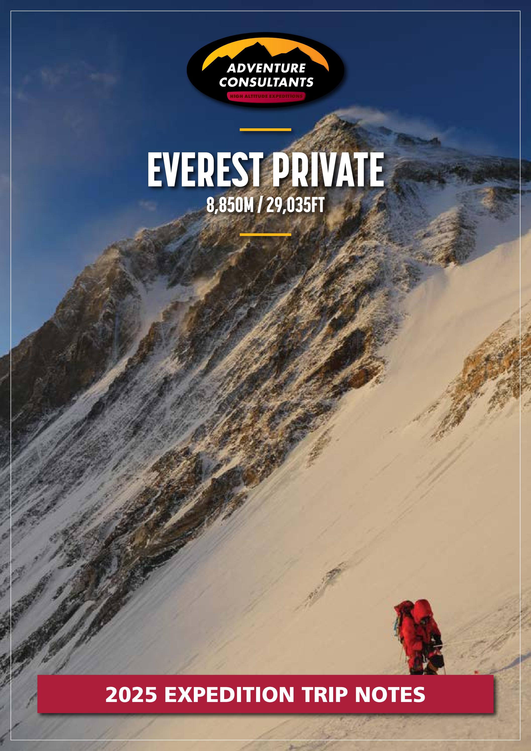 Adventure Consultants Everest Private Expedition by Adventure ...