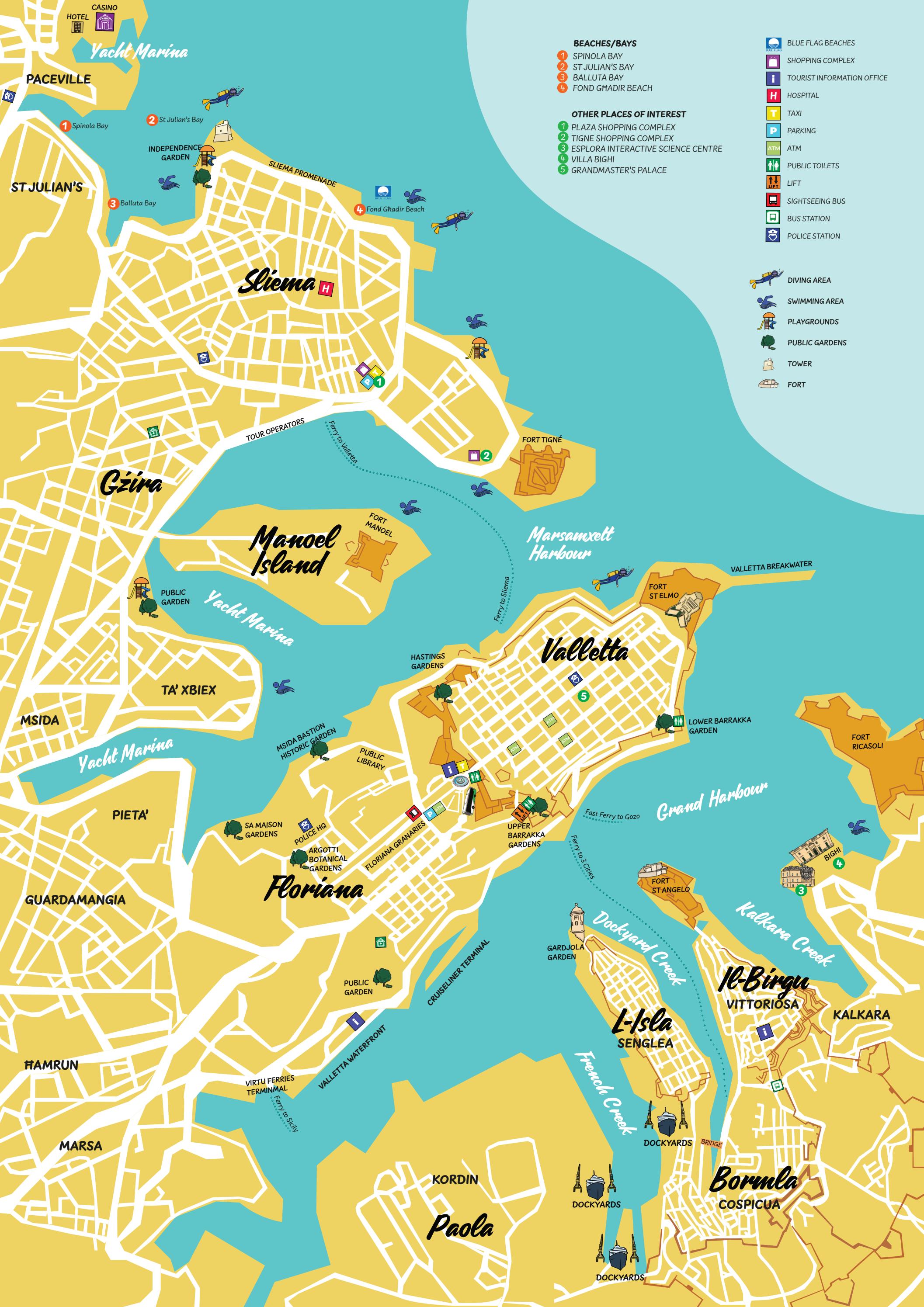 Malta Map | Greater Harbour by Malta Tourism Authority - Issuu