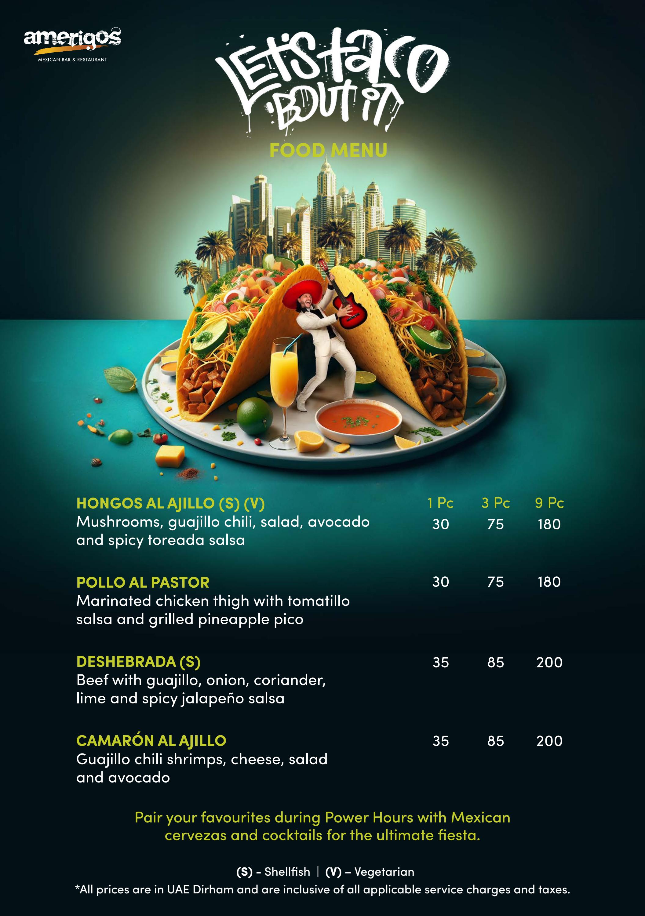 Amerigos Let's Taco Bout It Menu by Yas Plaza Hotels - Issuu