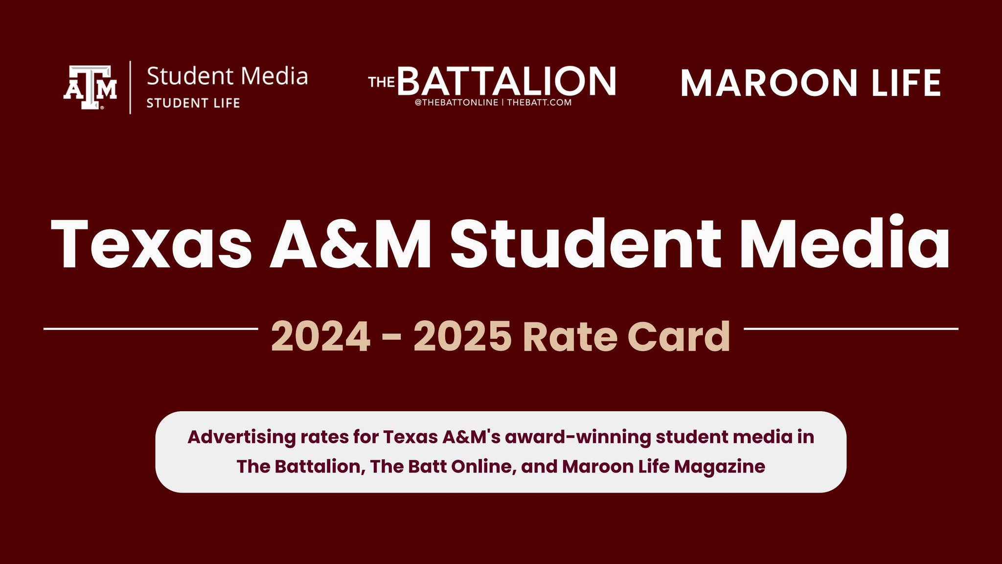 2024 Texas A&M Fall Media Kit (Rate Card) by The Battalion - Issuu