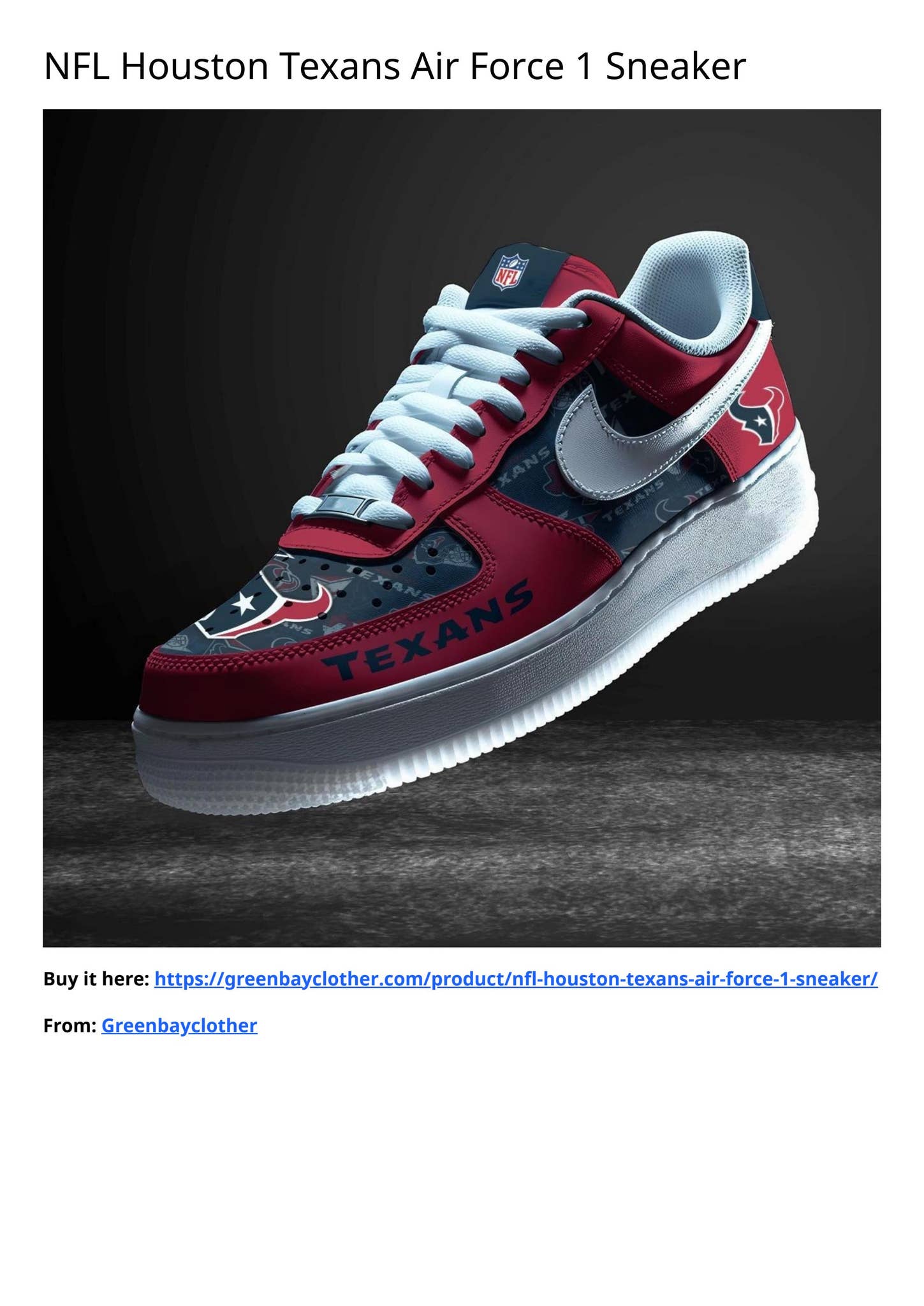 NFL Houston Texans Air Force 1 Sneaker by Tonytees Store - Issuu