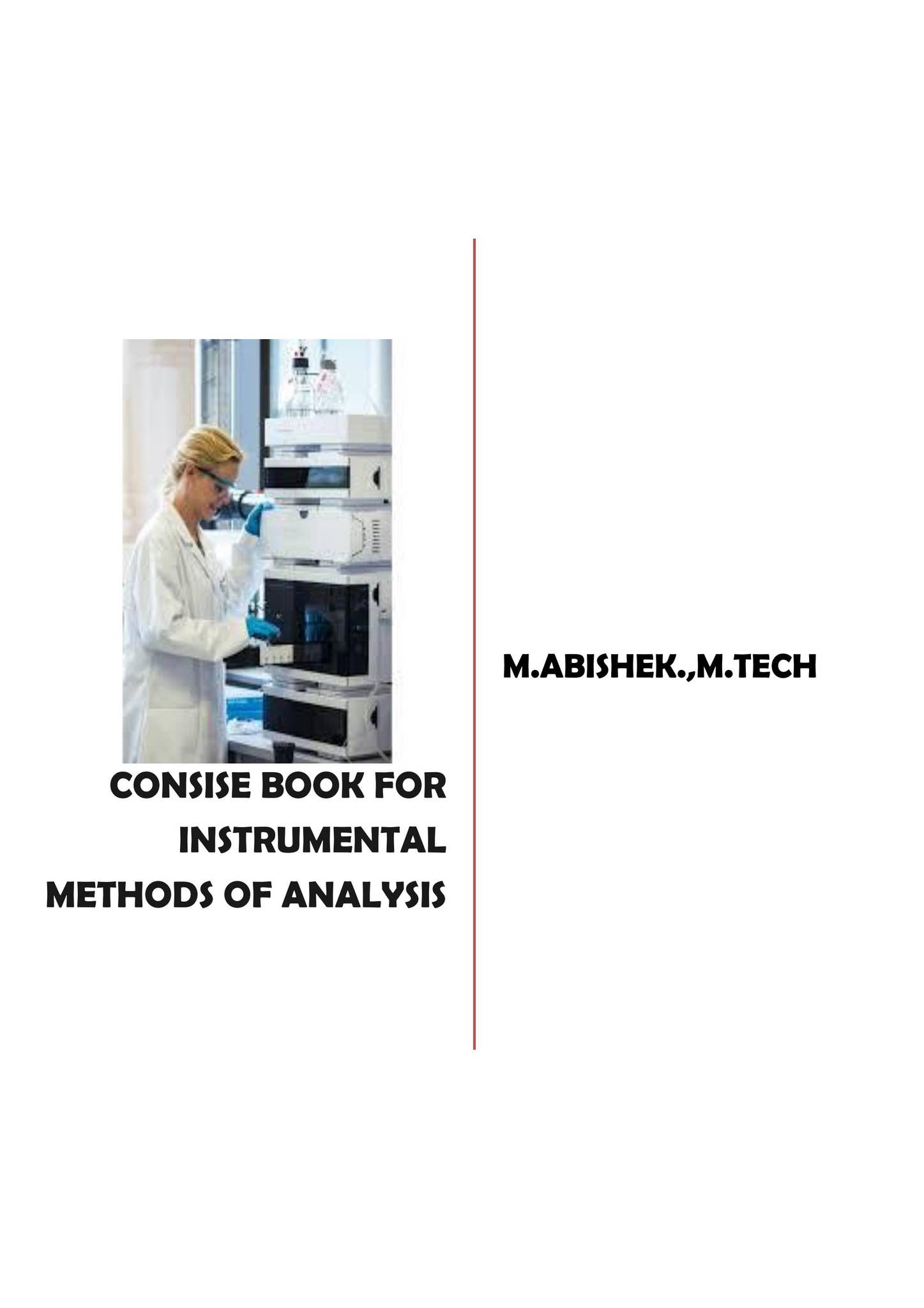 CONSISE BOOK OF INSTRUMENTAL METHODS OF ANALYSIS by UI MEDIA ...