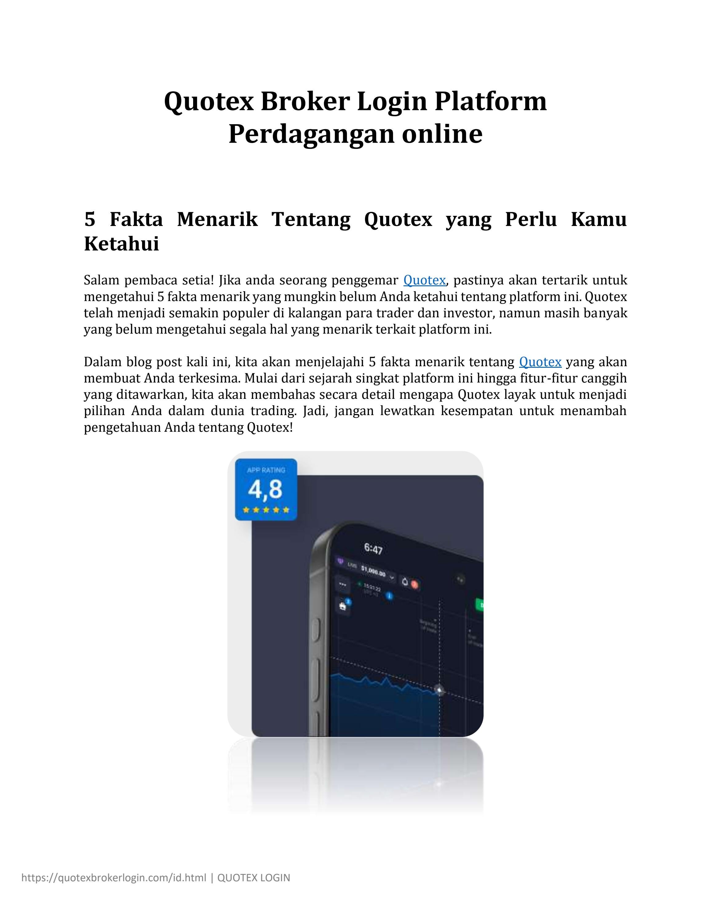 Quotex Broker Login Platform Perdagangan online by Quotex login - Issuu