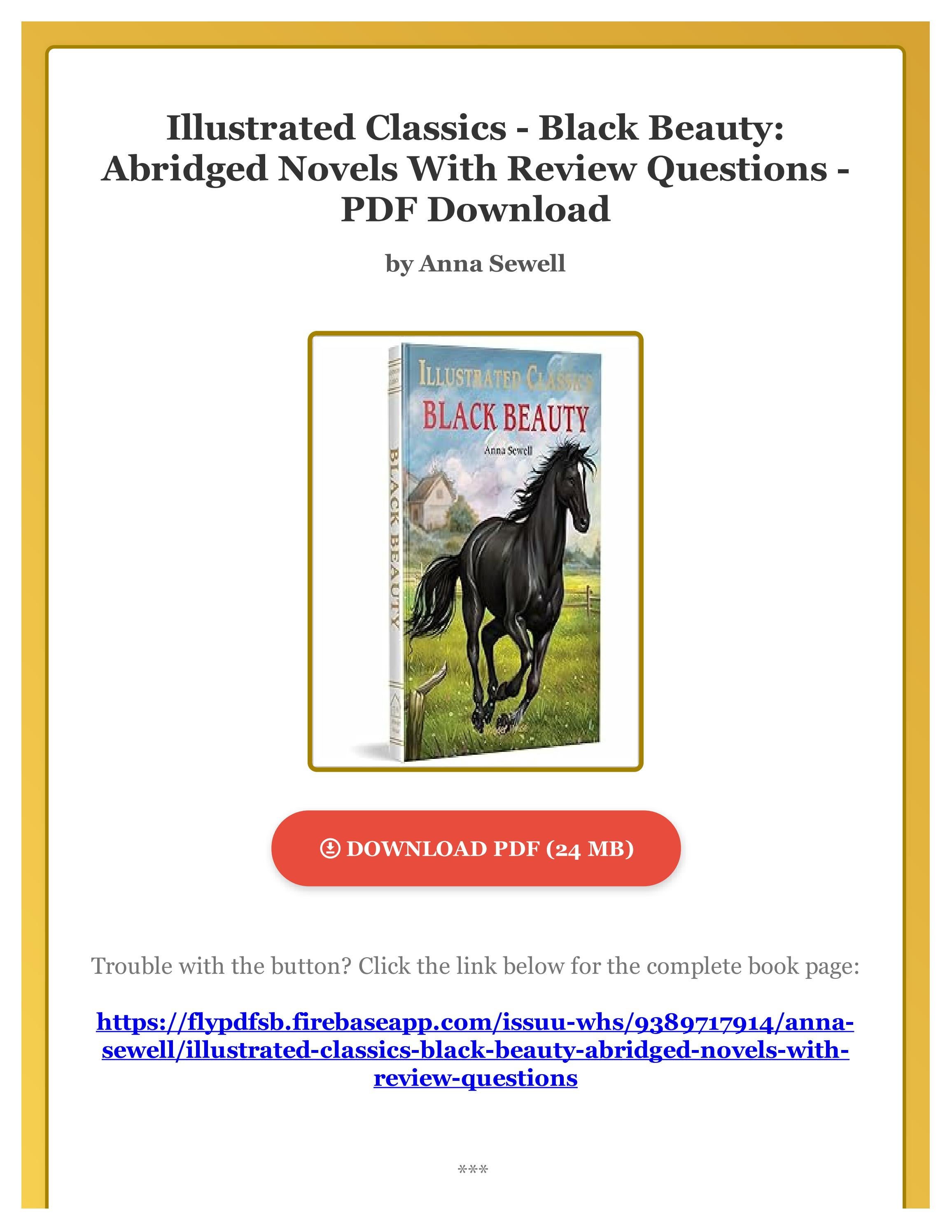 PDF Illustrated Classics - Black Beauty: Abridged Novels With Review ...