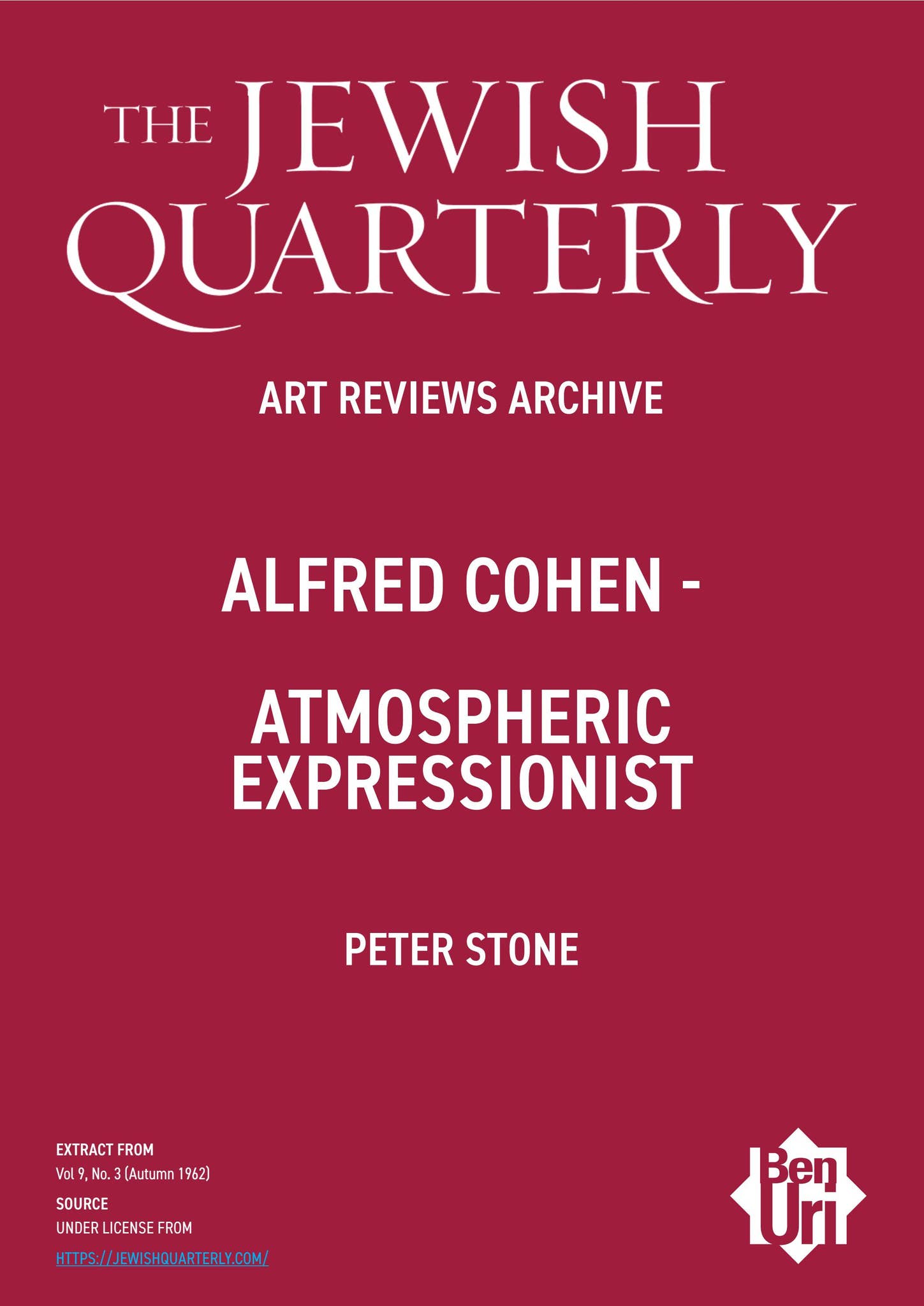 Autumn 1962: Alfred Cohen- Atmospheric Expressionist by Peter Stone by ...