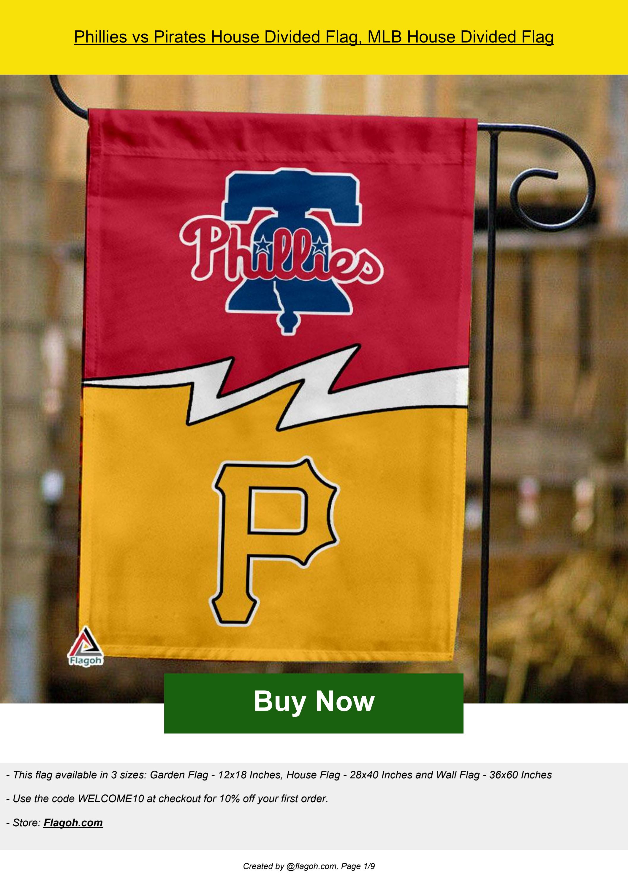 Phillies vs Pirates House Divided Flag, MLB House Divided Flag by ...