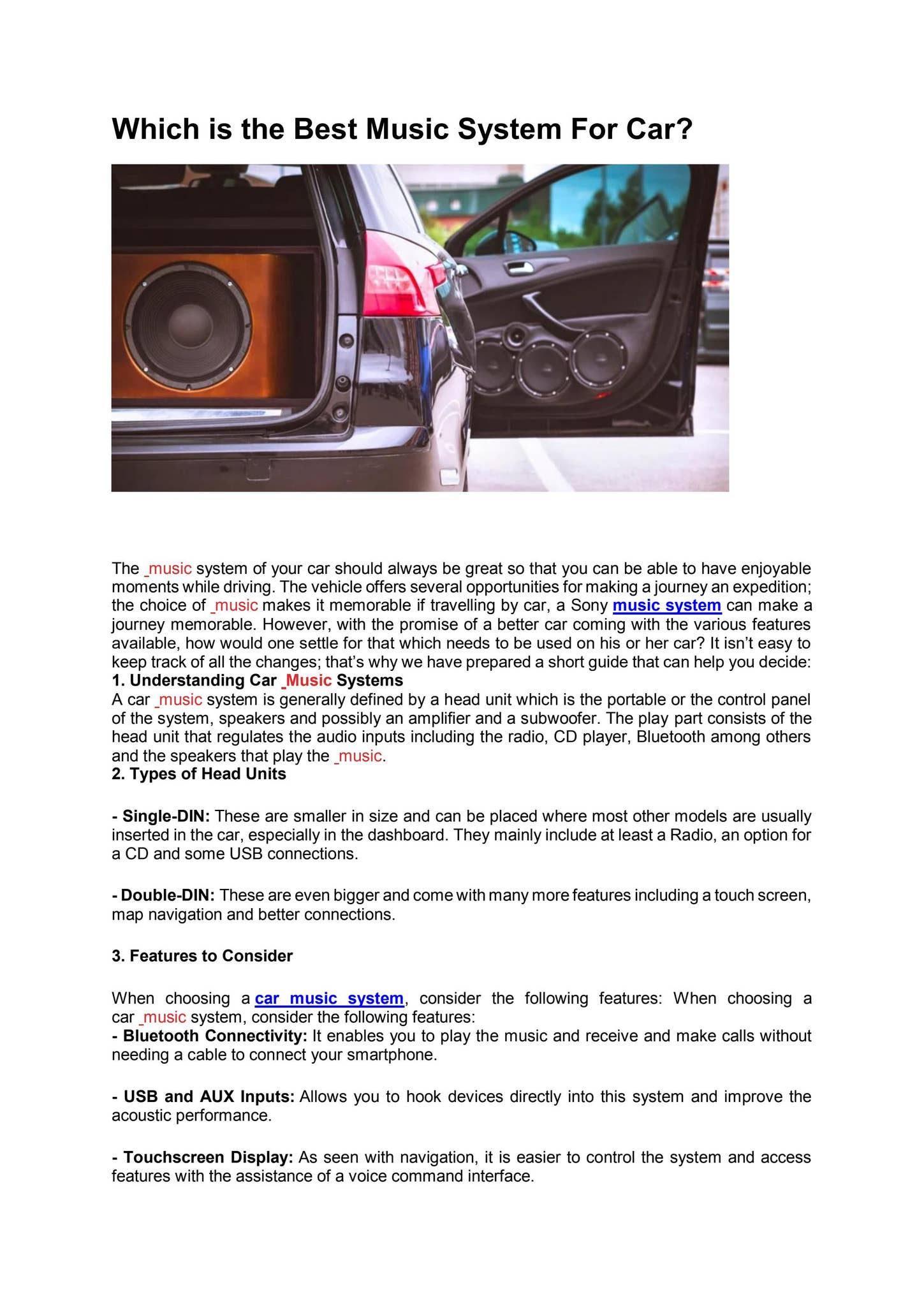 Which is the Best Music System For Car? by venkateshwheelsbingo - Issuu