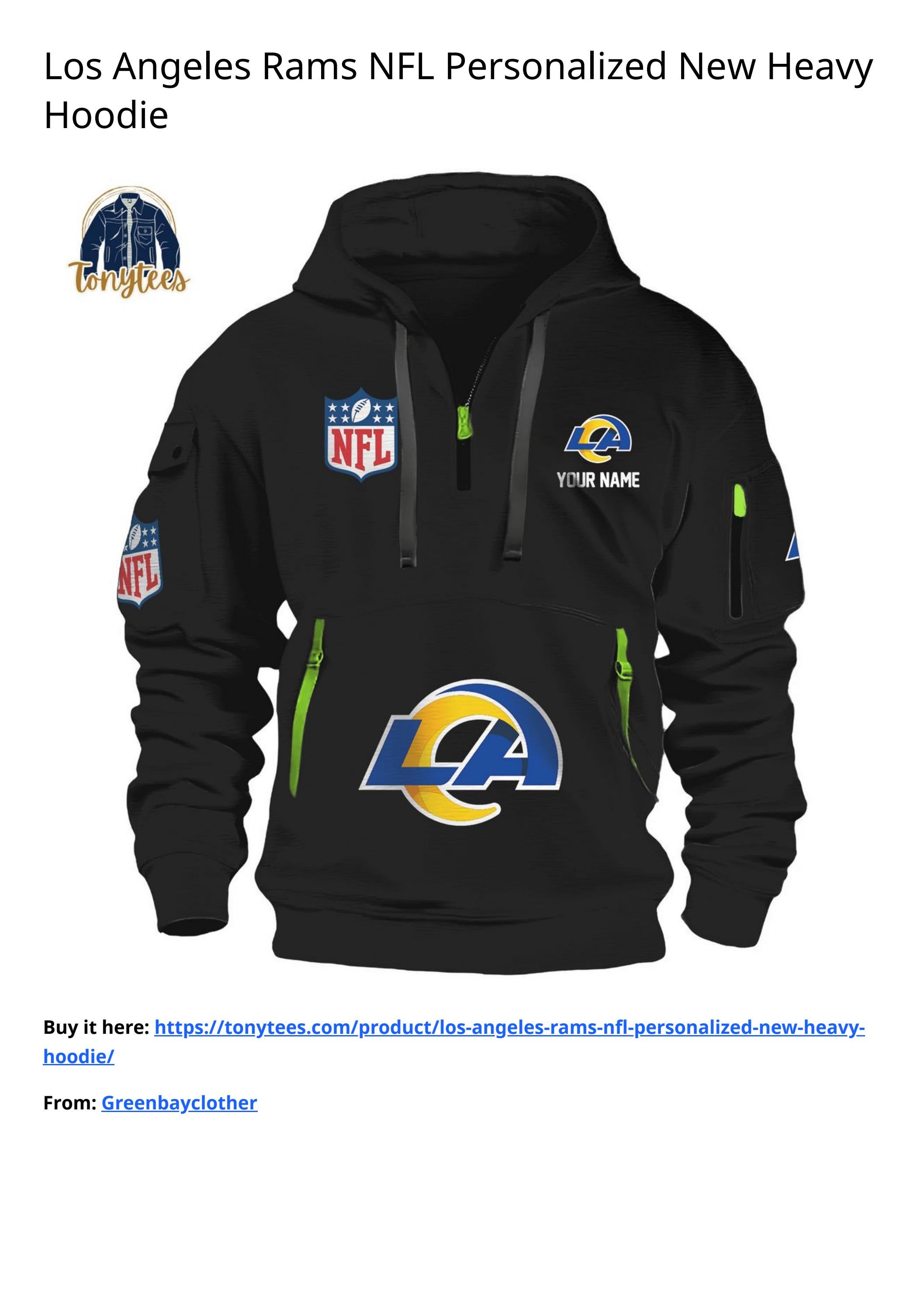 Los Angeles Rams NFL Personalized New Heavy Hoodie by Tonytees Store ...