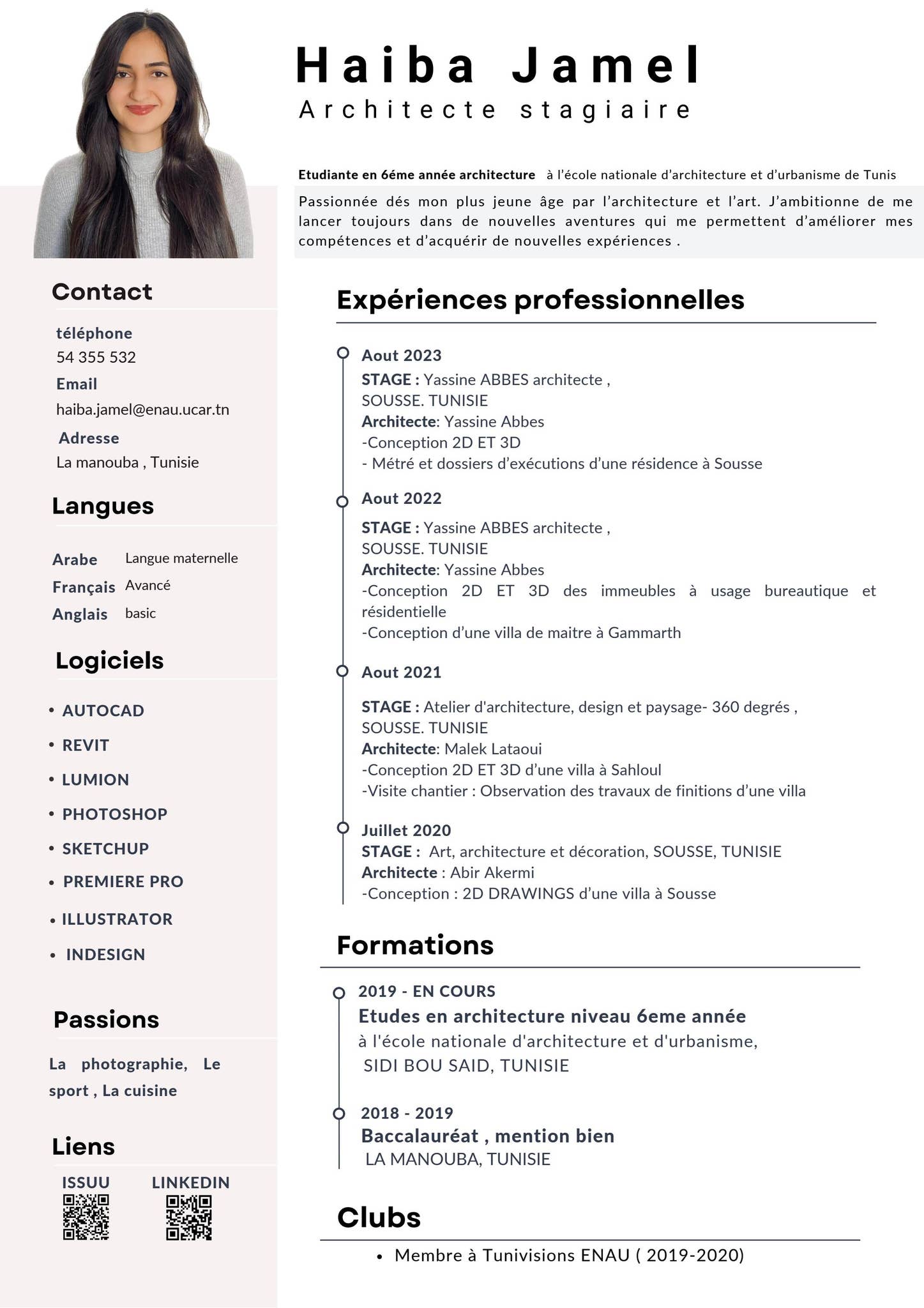 curriculum vitae | Haiba Jamel by HAIBA JAMEL - Issuu