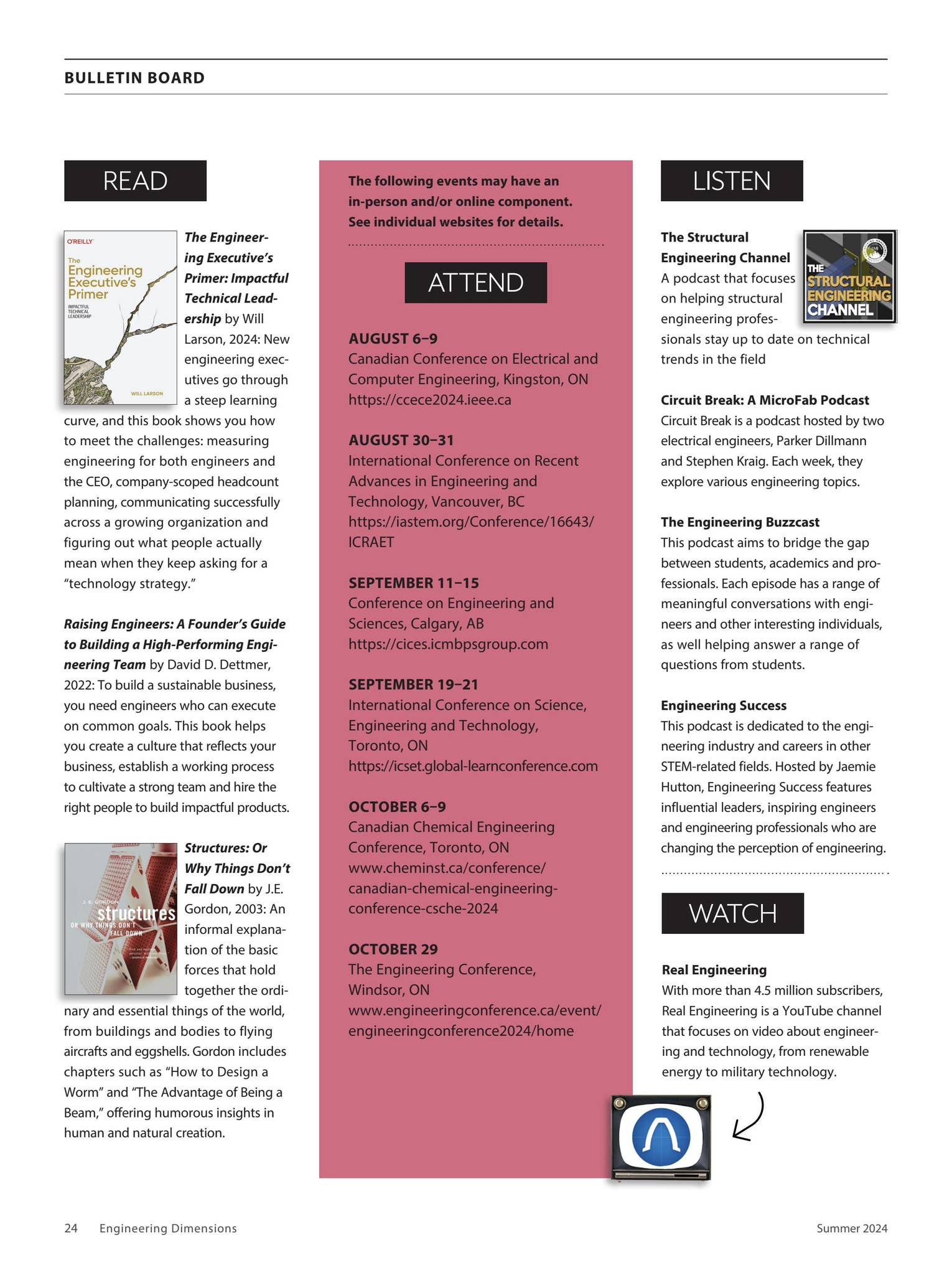 Engineering Dimensions Summer 2024 by Engineering Dimensions - Issuu