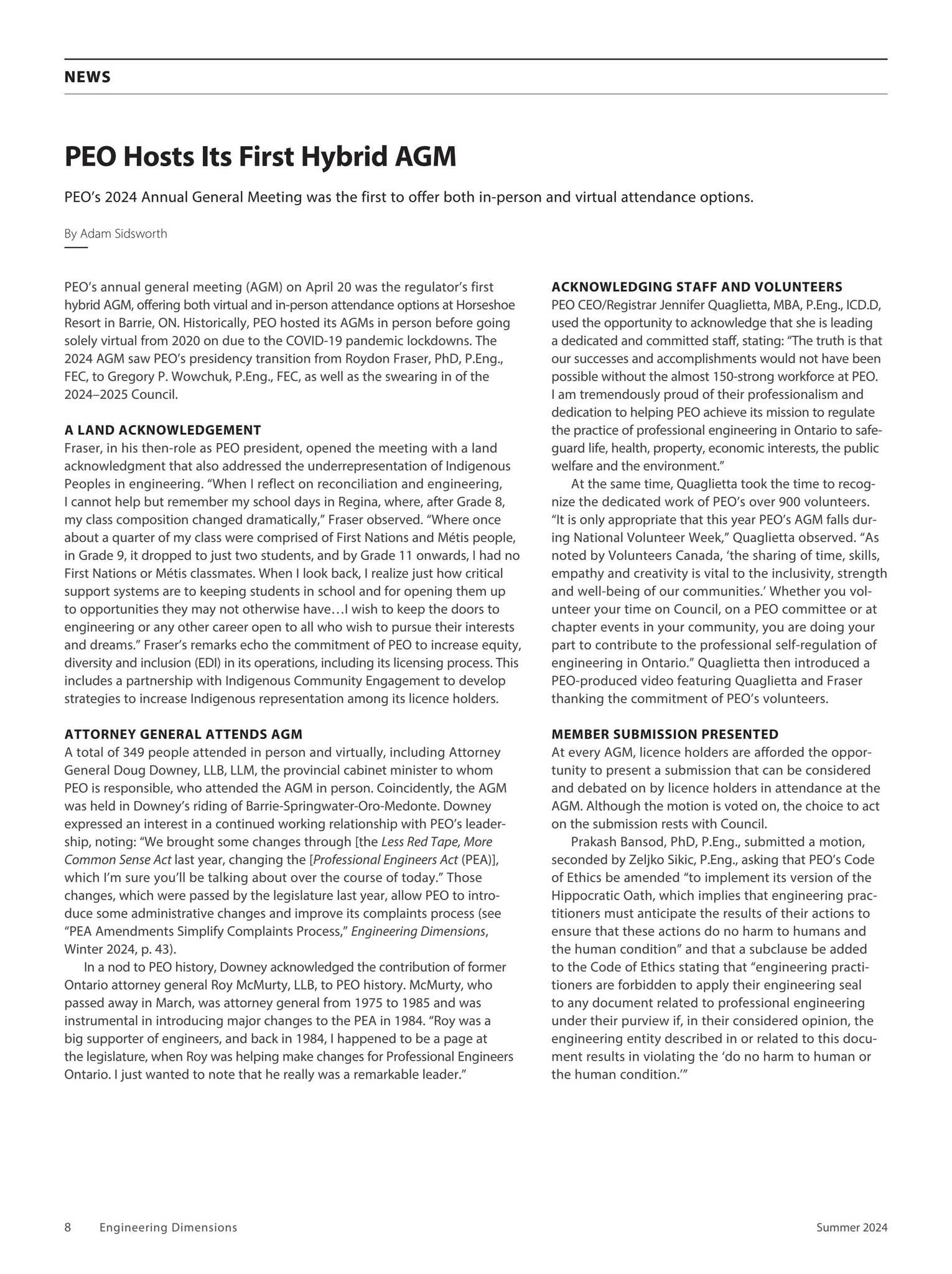 Engineering Dimensions Summer 2024 by Engineering Dimensions - Issuu