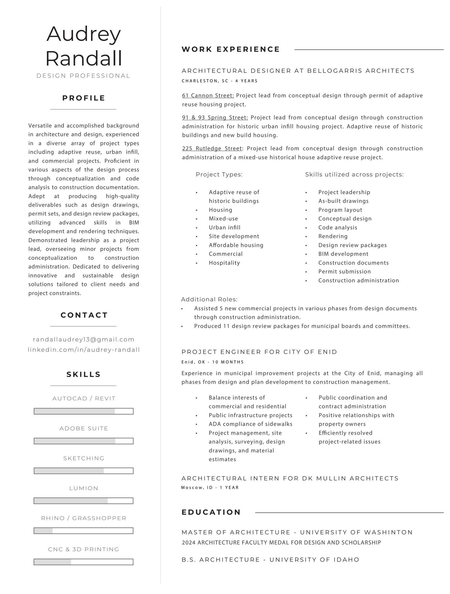 Architectural Resume by Audrey Randall - Issuu