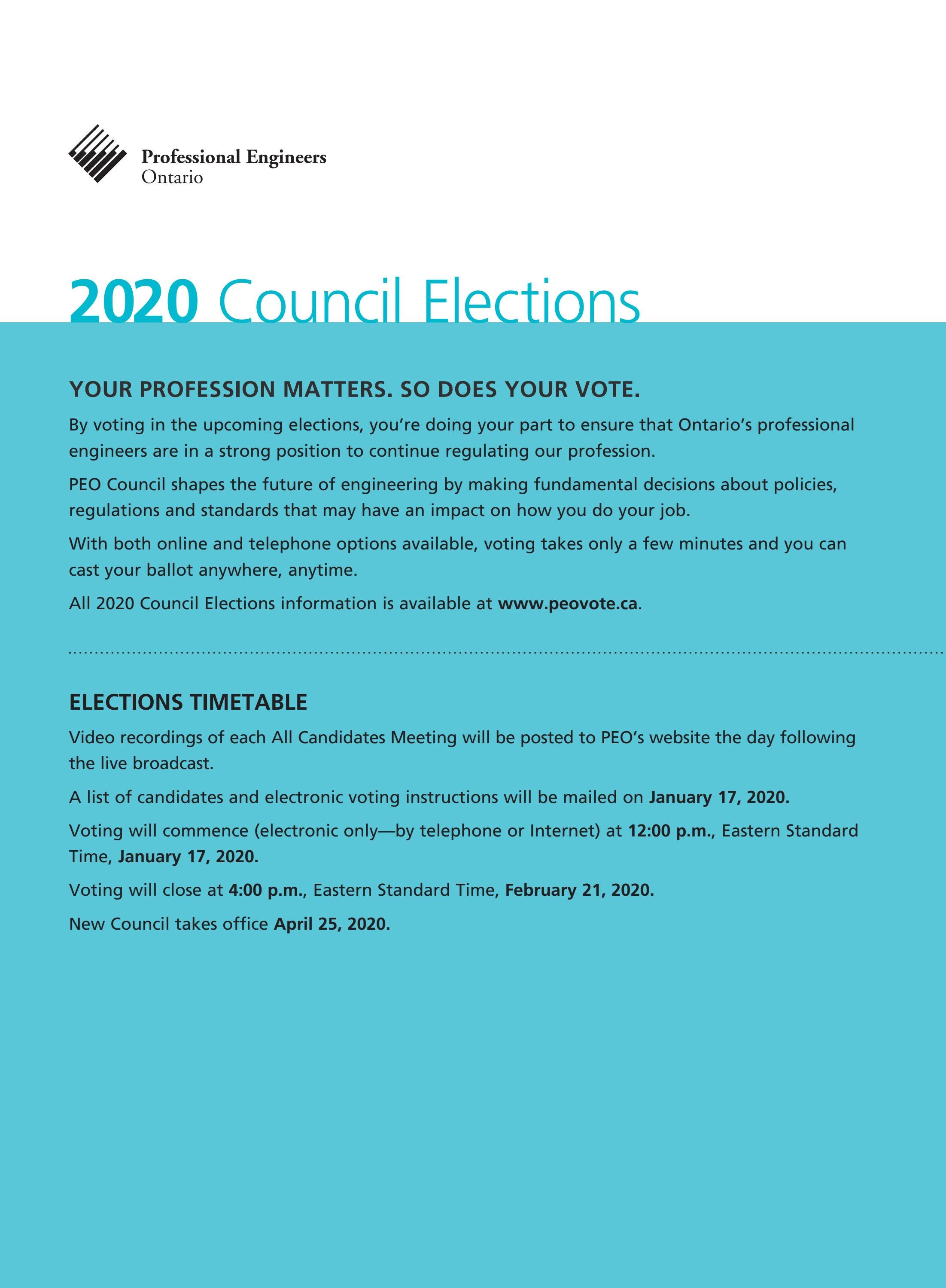 2020 PEO Council Elections by Engineering Dimensions - Issuu