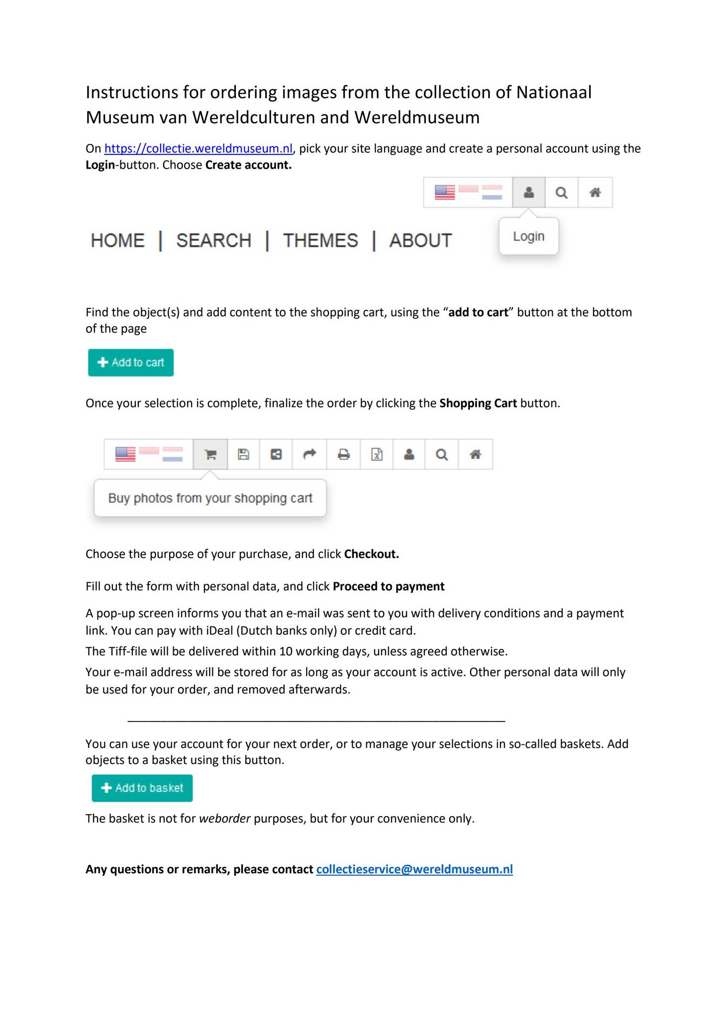 Instructions for ordering images from collectie.wereldmuseum.nl by ...
