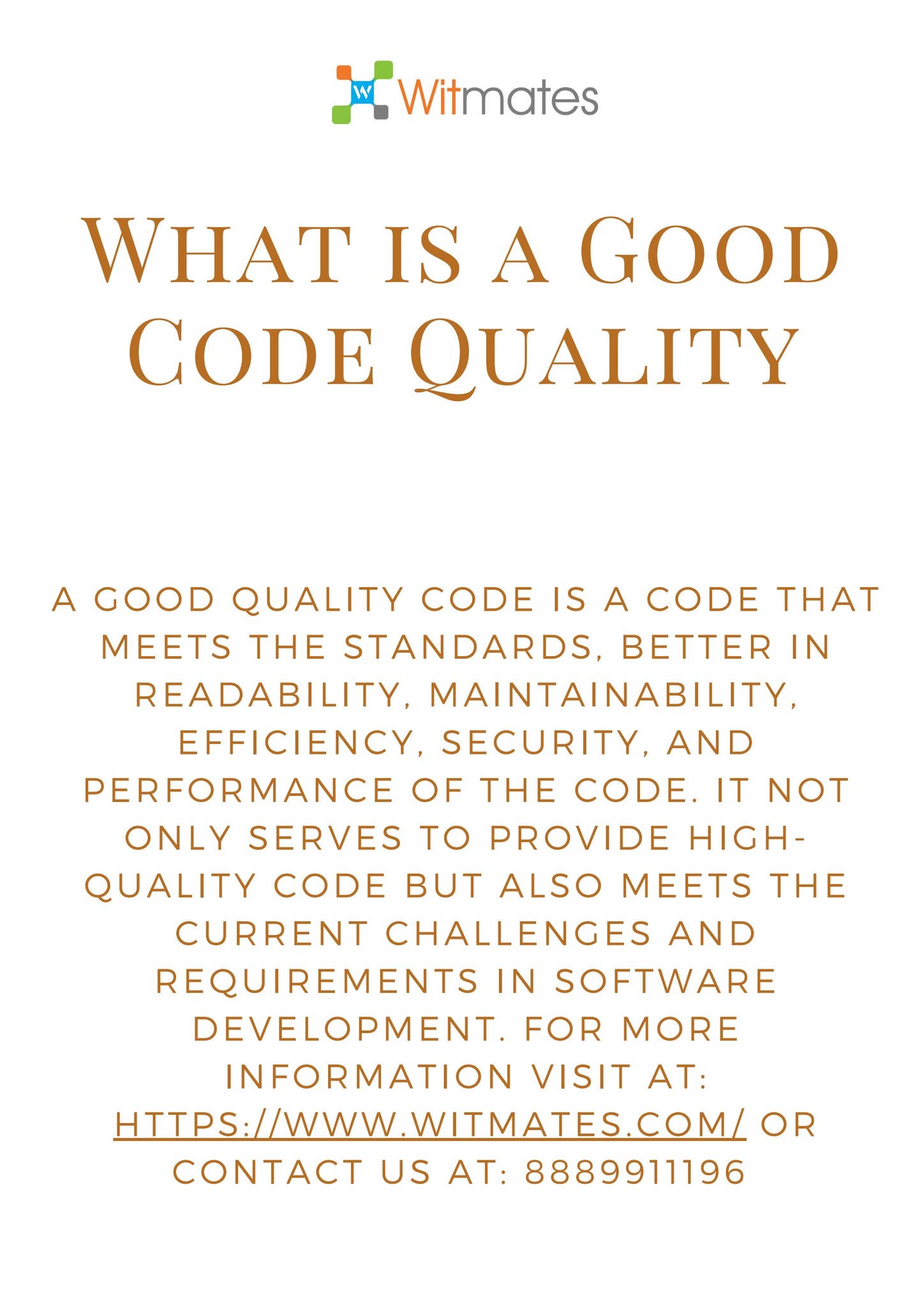 What is a Good Code Quality by witmatestechnologies - Issuu