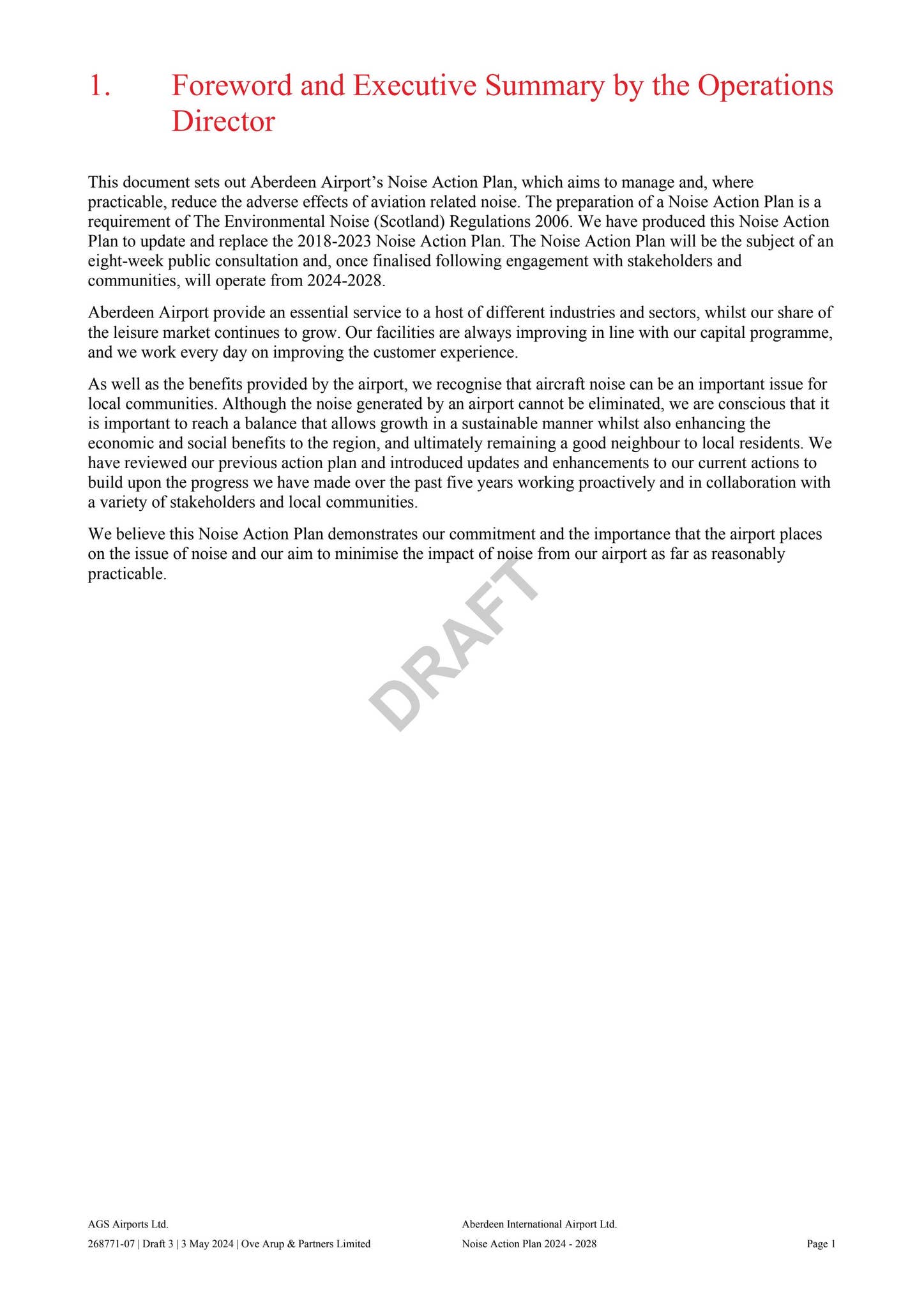 Foreword and Executive Summary by the Operations Director by ...