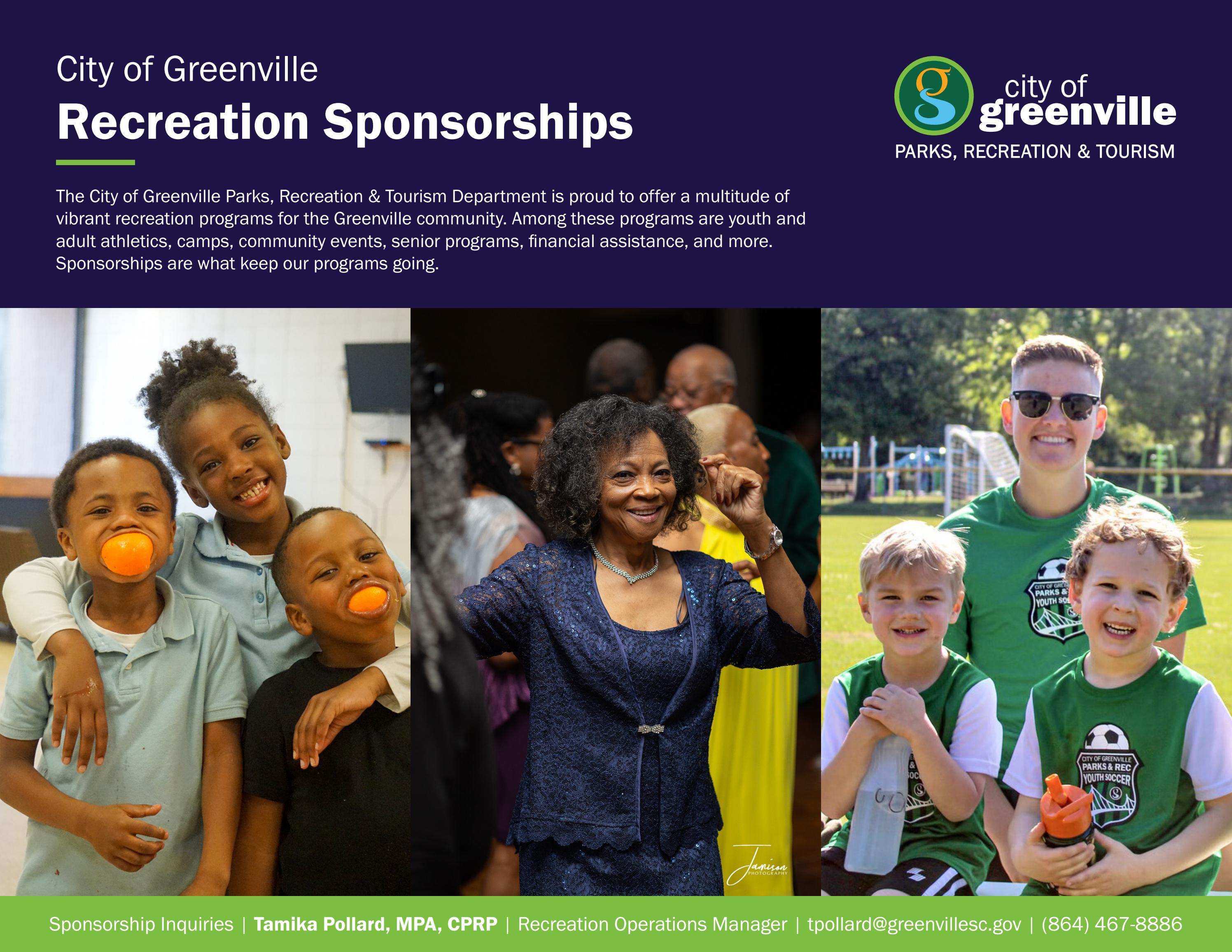 City of Greenville Recreation Sponsorship Packet by cityofgreenvillePRT ...