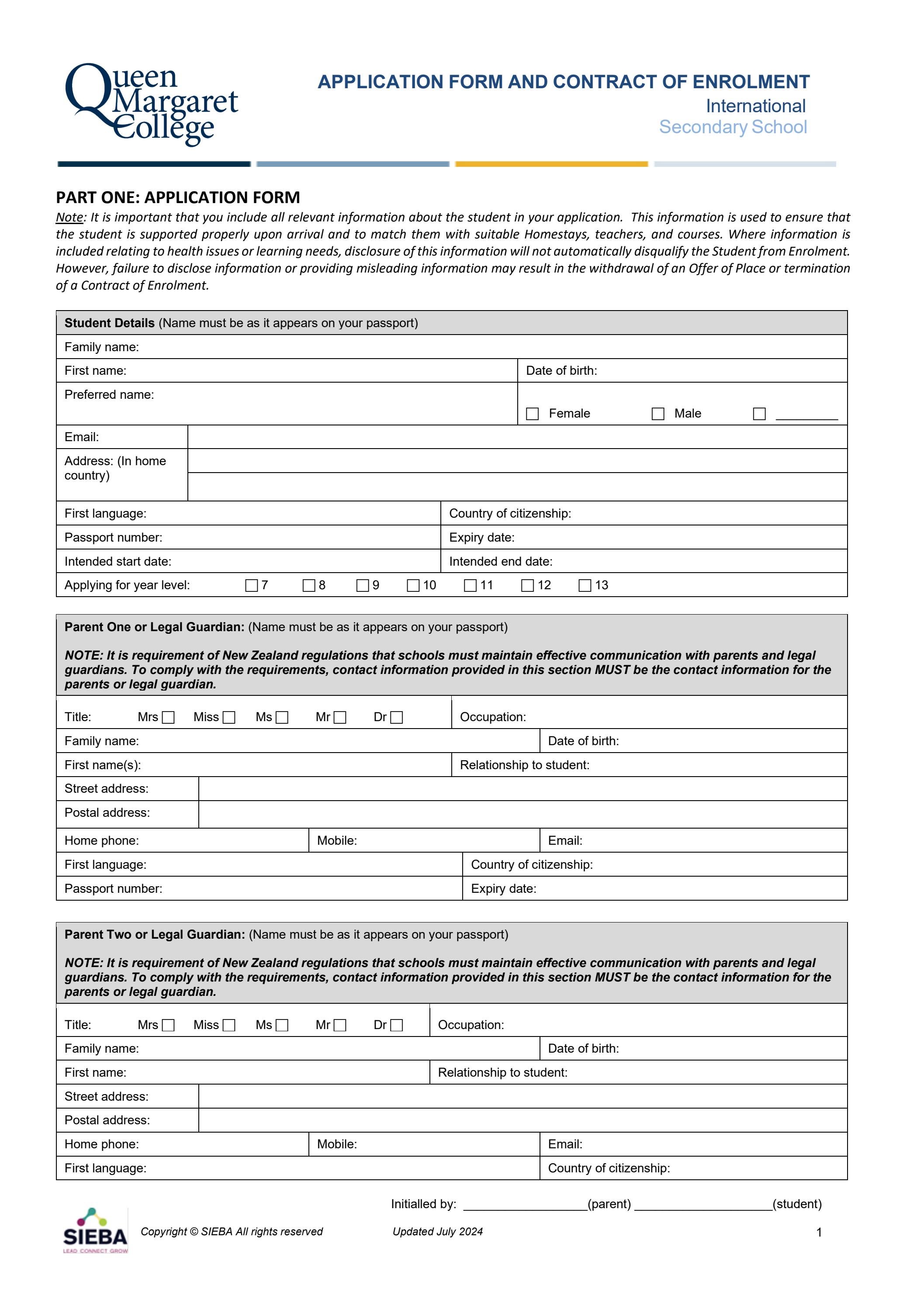 Secondary Student Enrolment QMC 2024 Int by QueenMargaretCollege - Issuu