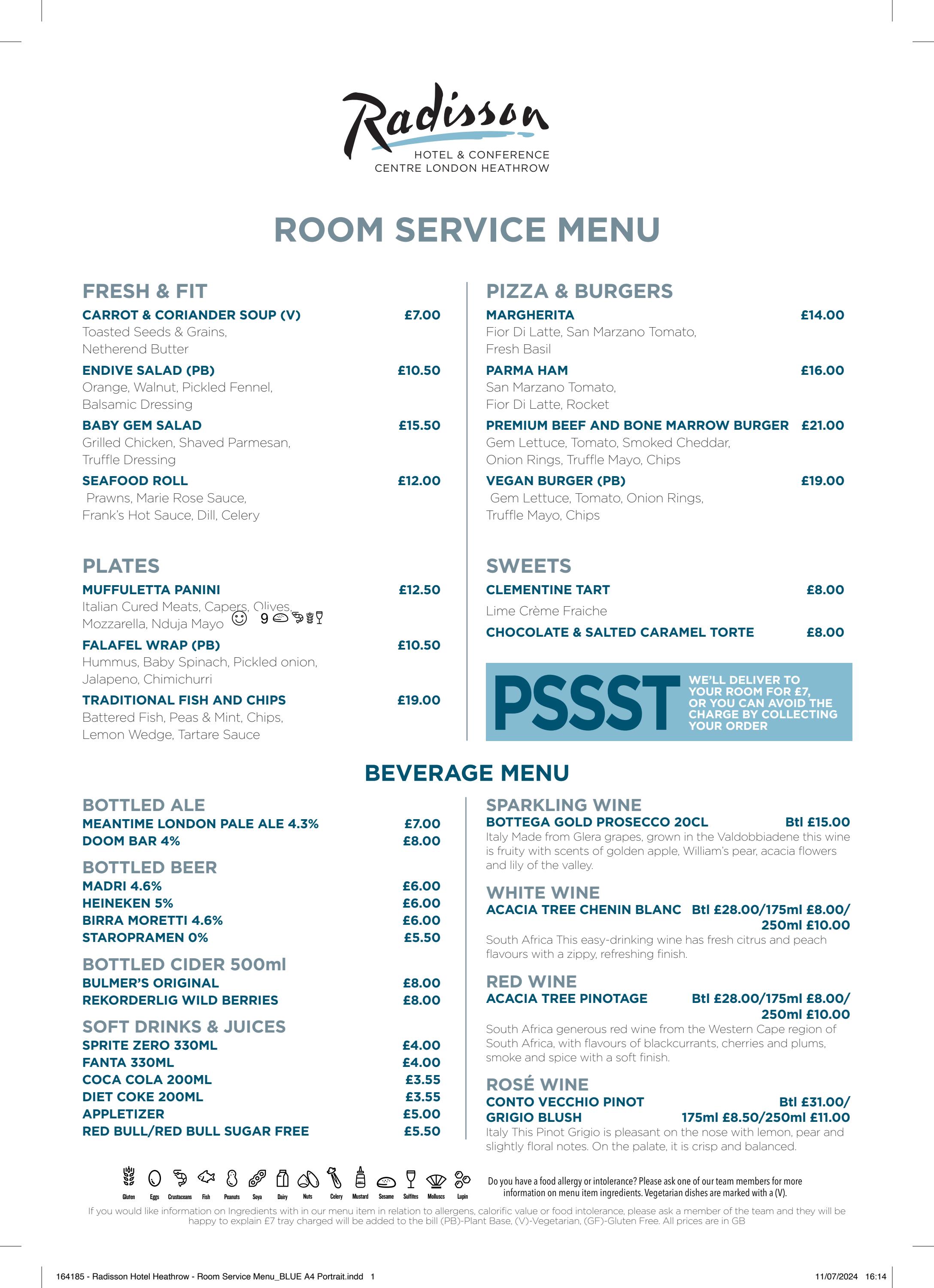 Radisson Room Service Menu by RadissonHeathrow - Issuu