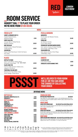 Radisson RED Room Service Menu by RadissonHeathrow - Issuu
