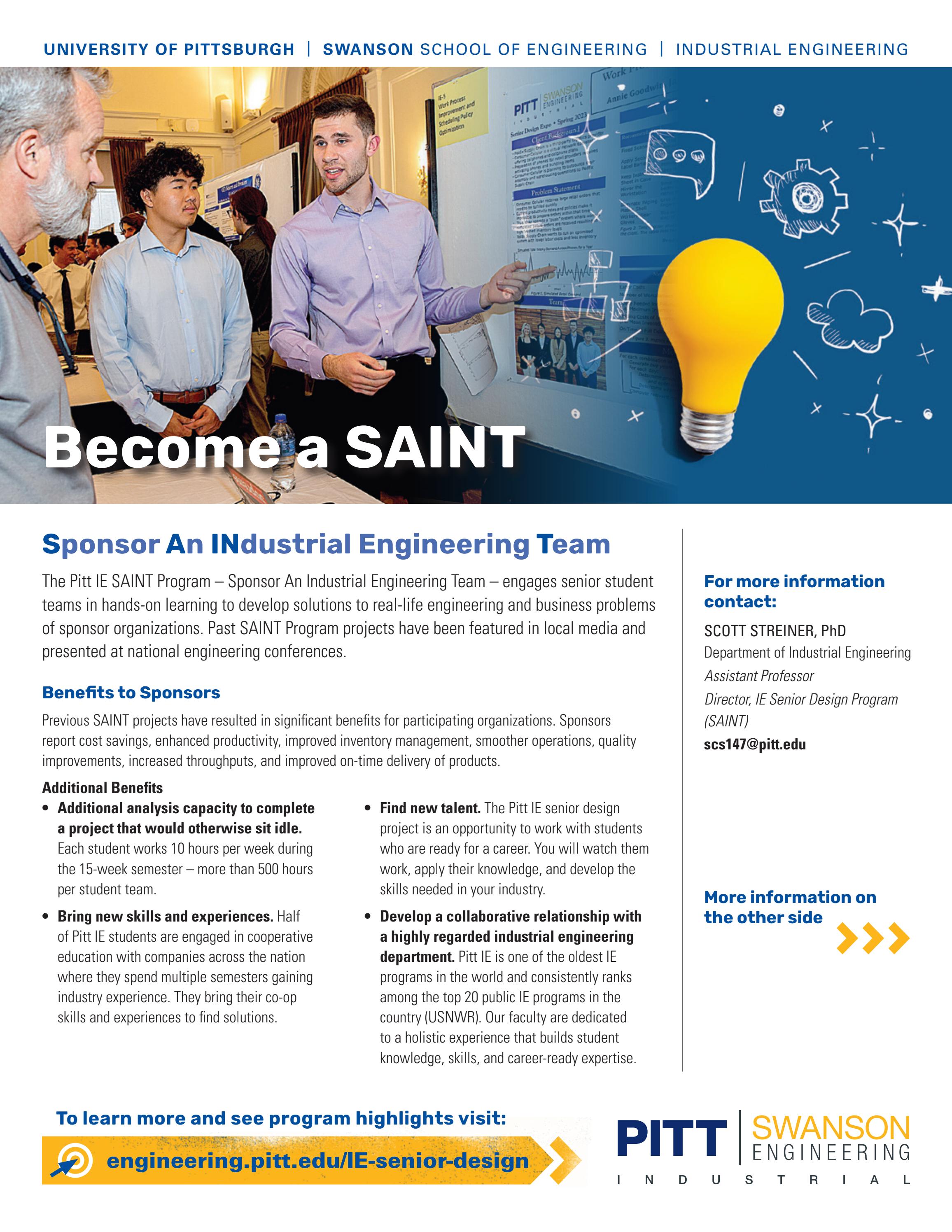 IE - SAINT Handout by PITT | SWANSON School of Engineering - Issuu