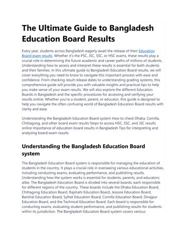 The Ultimate Guide to Bangladesh Education Board Results by mds88899 ...