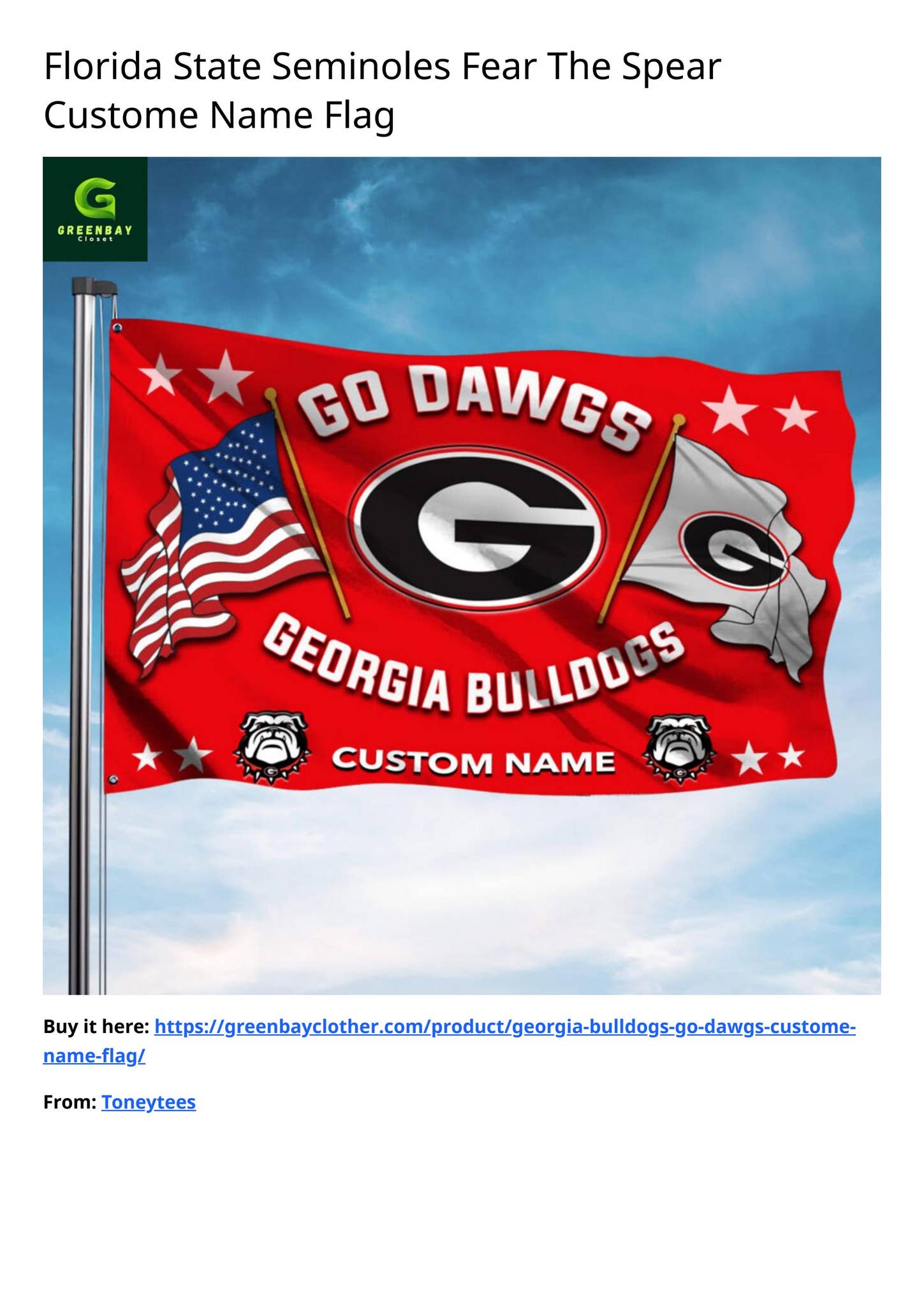 Georgia Bulldogs Go Dawgs Custome Name Flag by Tonytees Store - Issuu