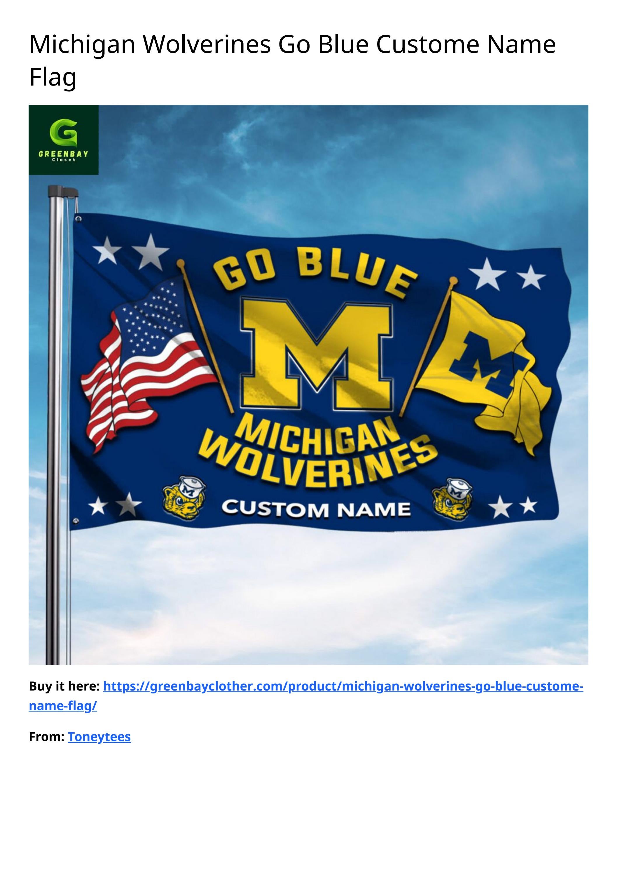 Michigan Wolverines Go Blue Custome Name Flag by Tonytees Store - Issuu