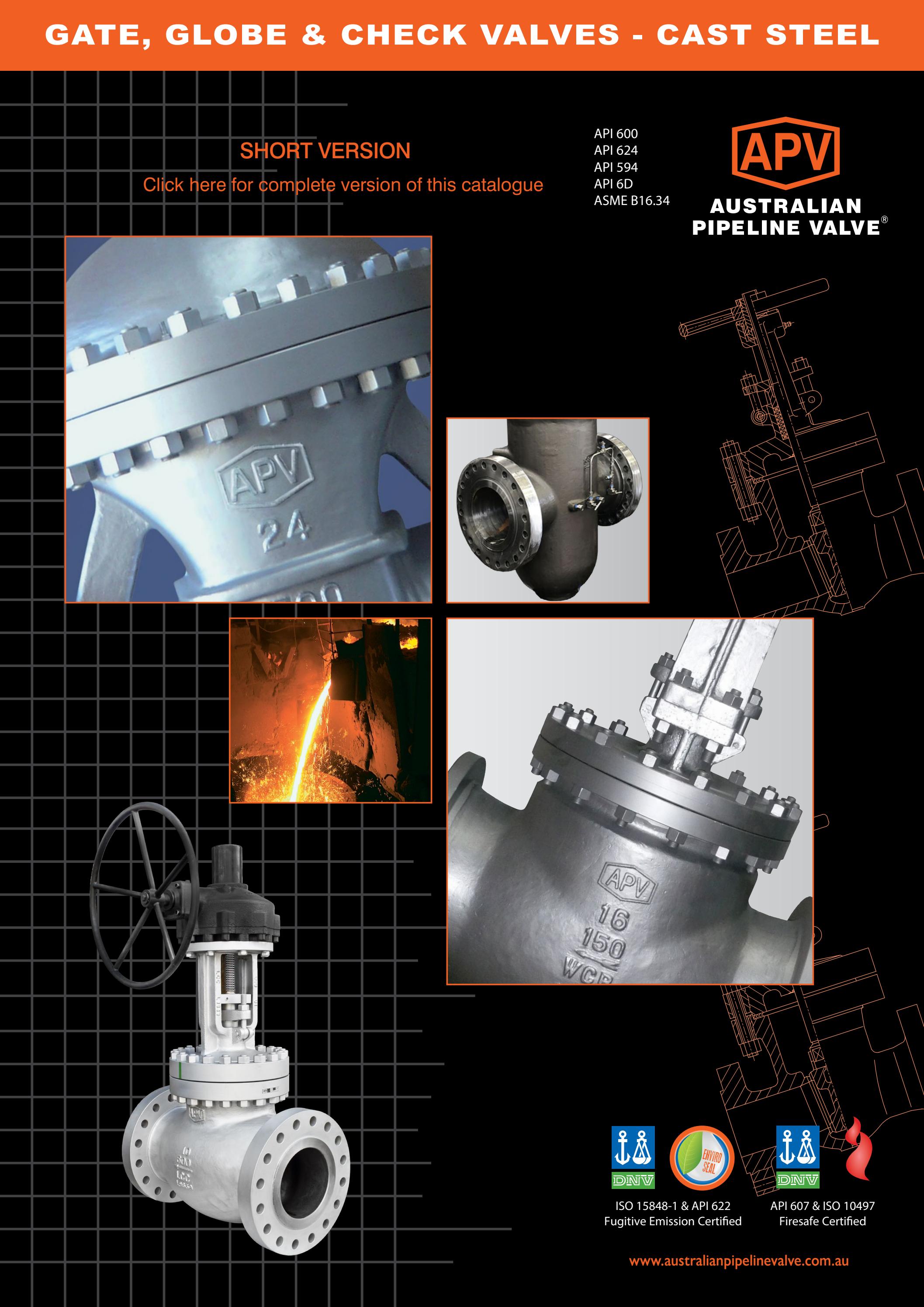 APV Cast Gate, Globe & Check Valves Short Catalogue by Australian Valve Centre - Issuu