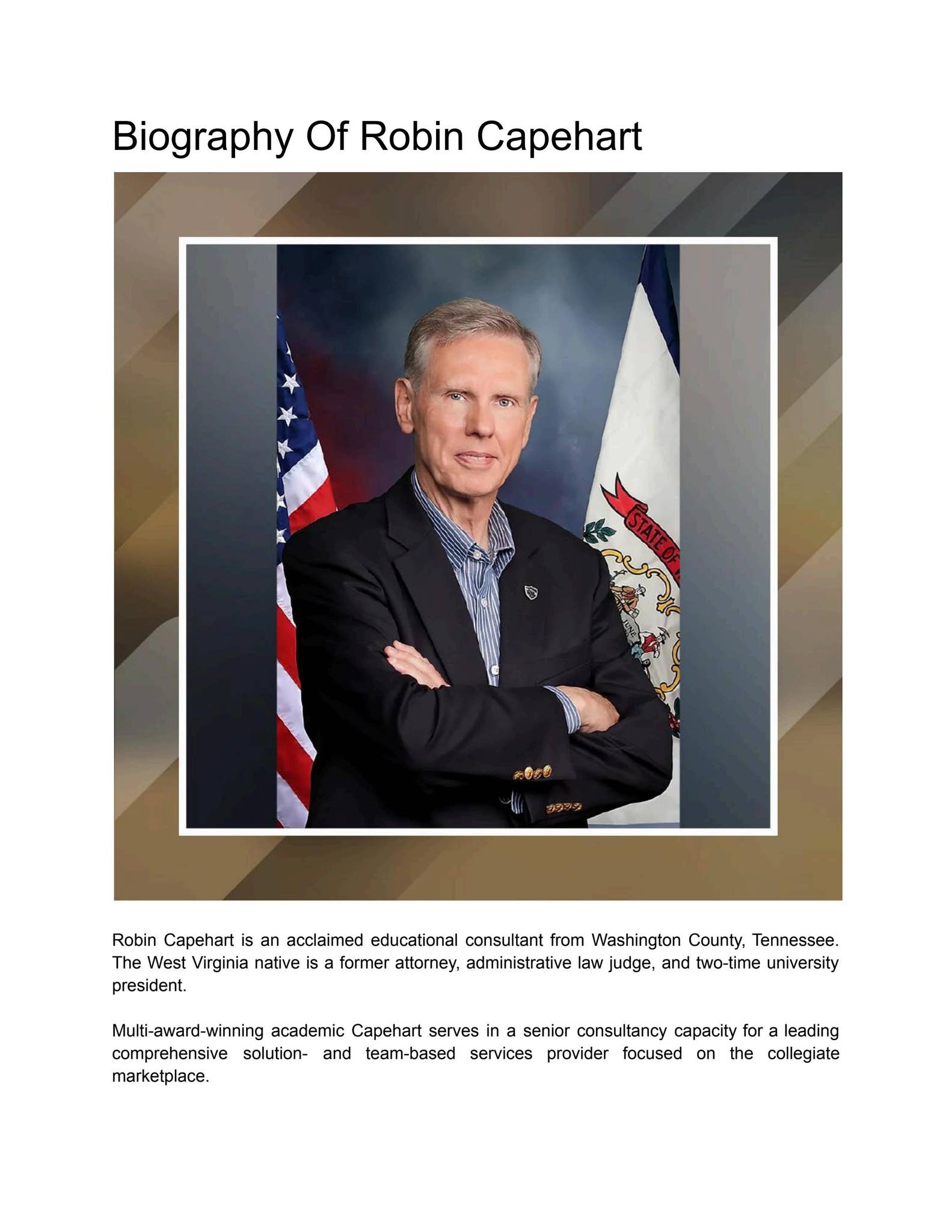 Biography Of Robin Capehart by Robin Capehart - Issuu