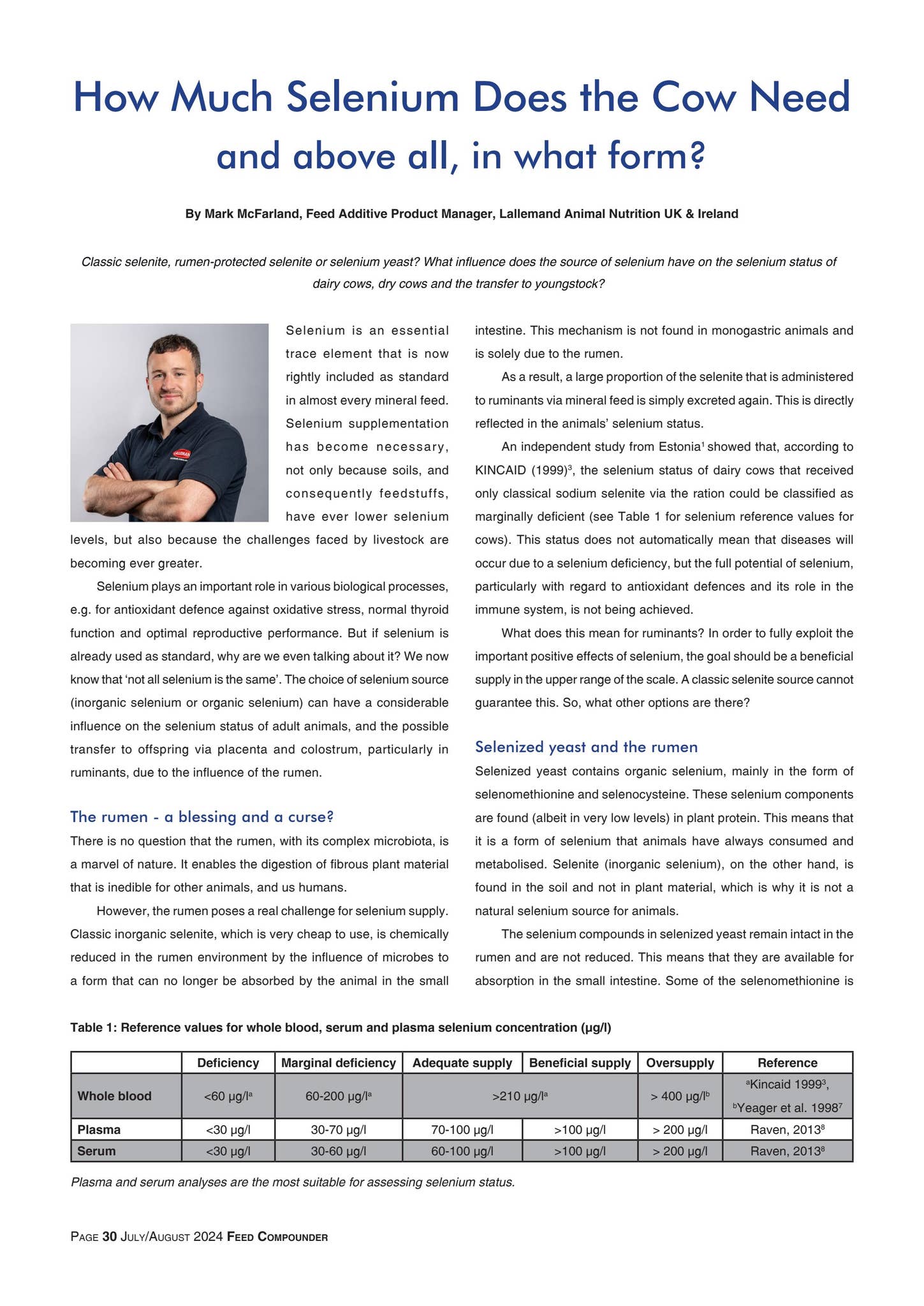 How Much Selenium Does the Cow Need? by Feed Compounder - Issuu