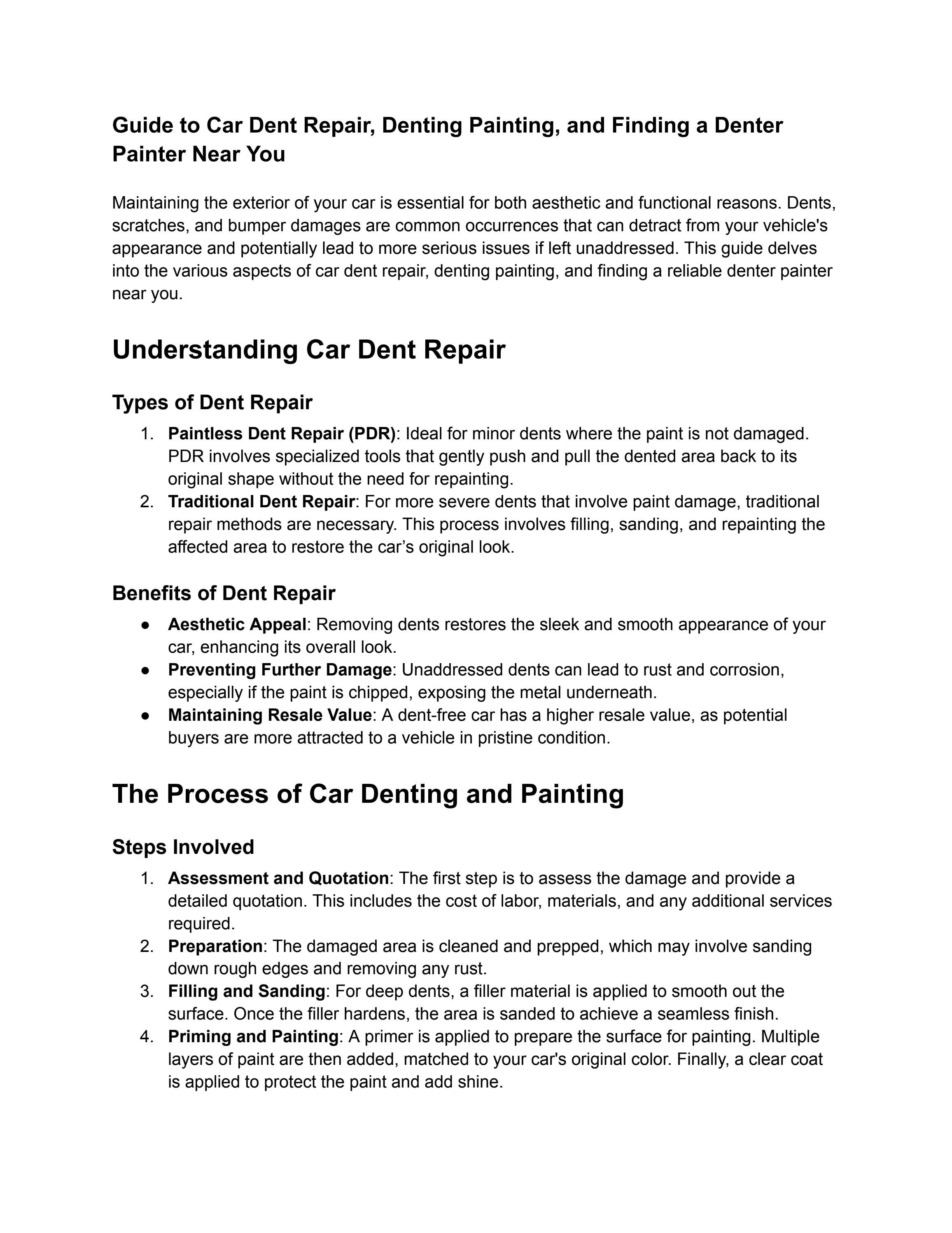 Expert Car Dent Repair, Denting Painting & Denter Painters Near You by ...