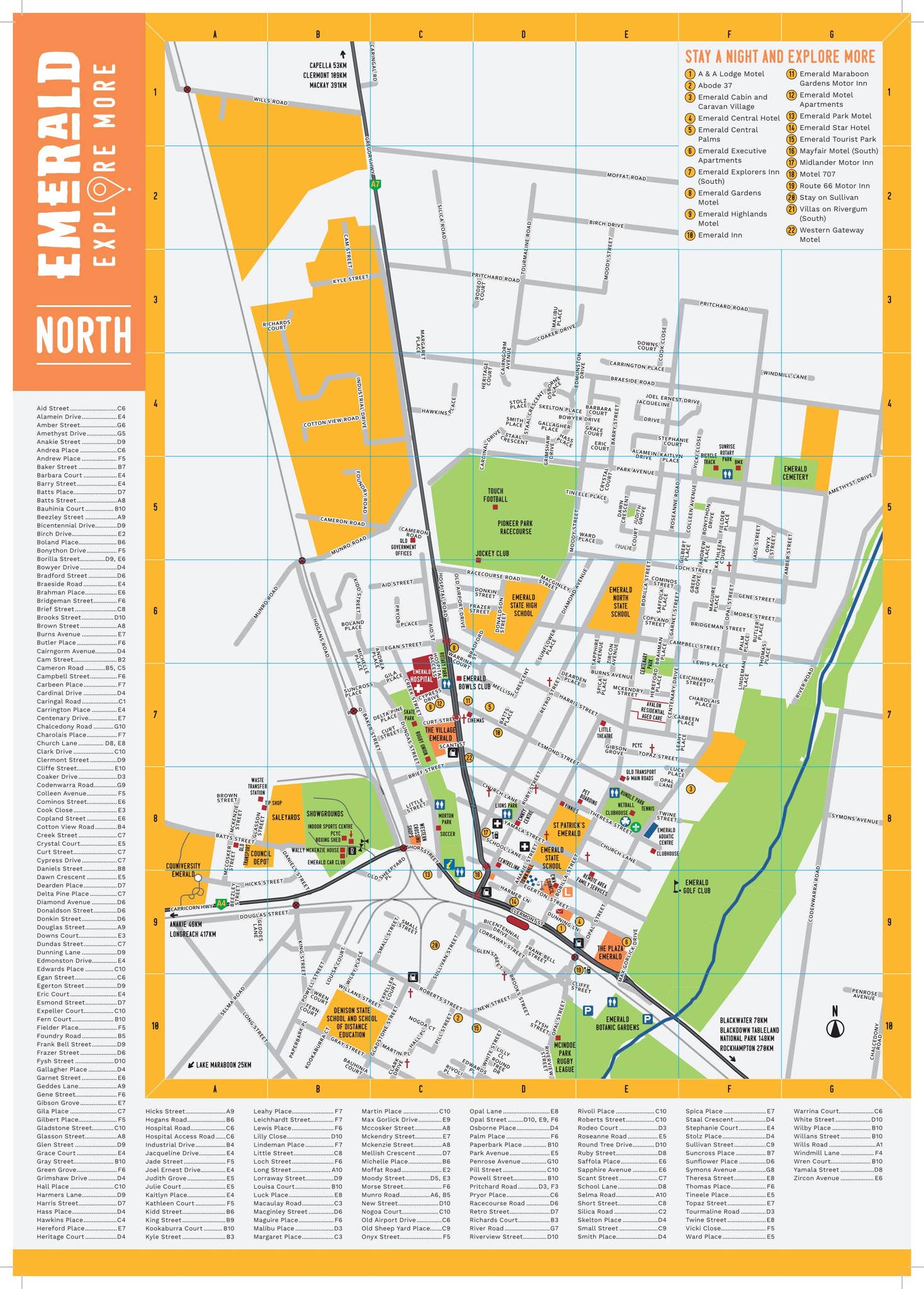 Emerald Town Map, Central Queensland Highlands by Central Highlands ...