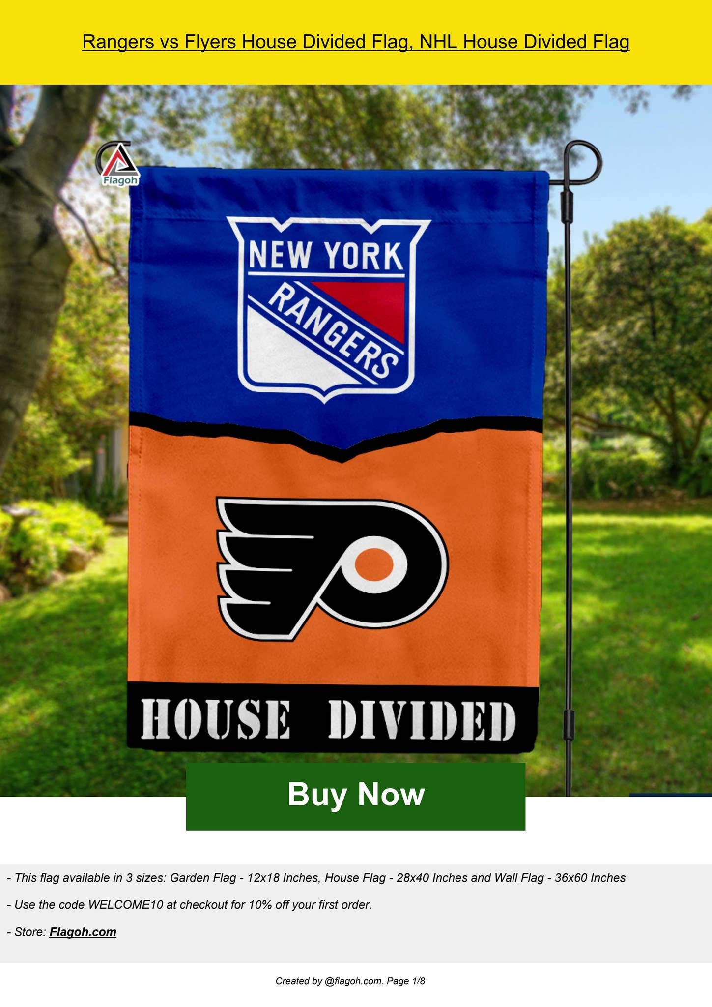 Rangers vs Flyers House Divided Flag, NHL House Divided Flag by flagoh ...
