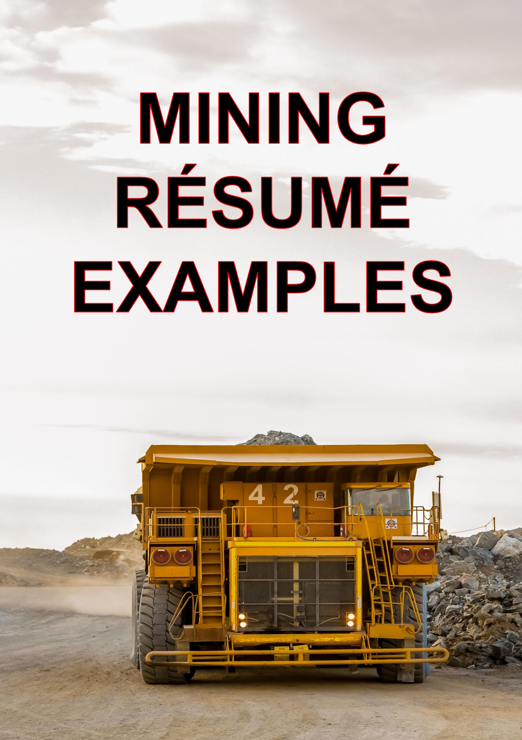 MINING RESUME EXAMPLES by 1300 RESUME - Issuu