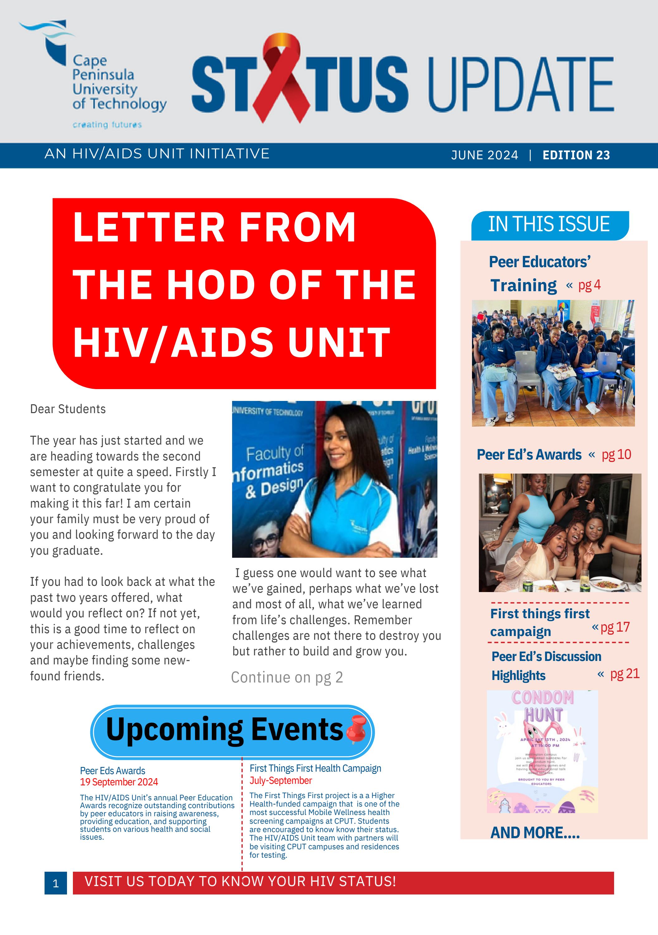 CPUT HIV AIDS Unit Status Update Edition 23 by Cape Peninsula ...