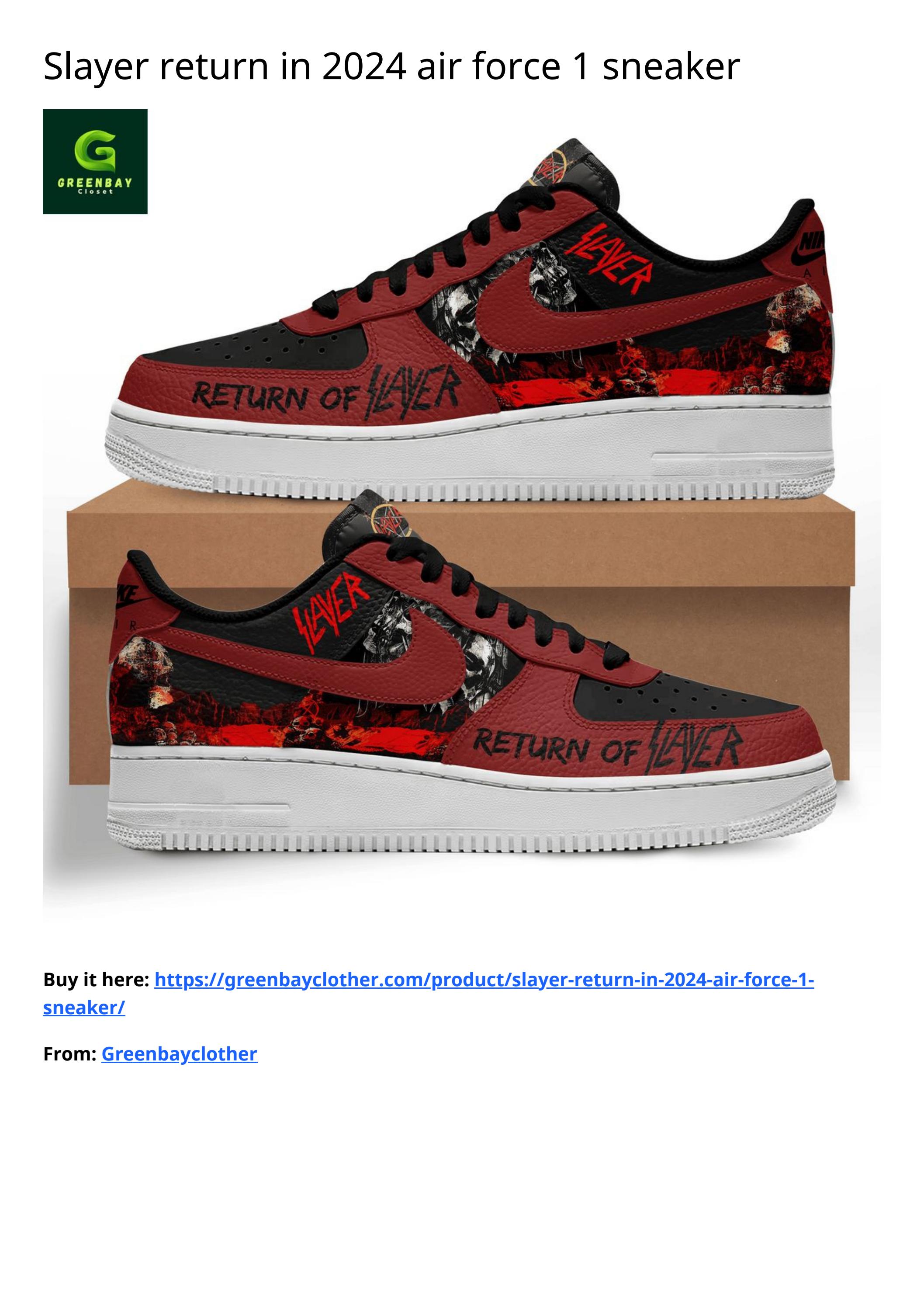 Slayer return in 2024 air force 1 sneaker by Tonytees Store - Issuu