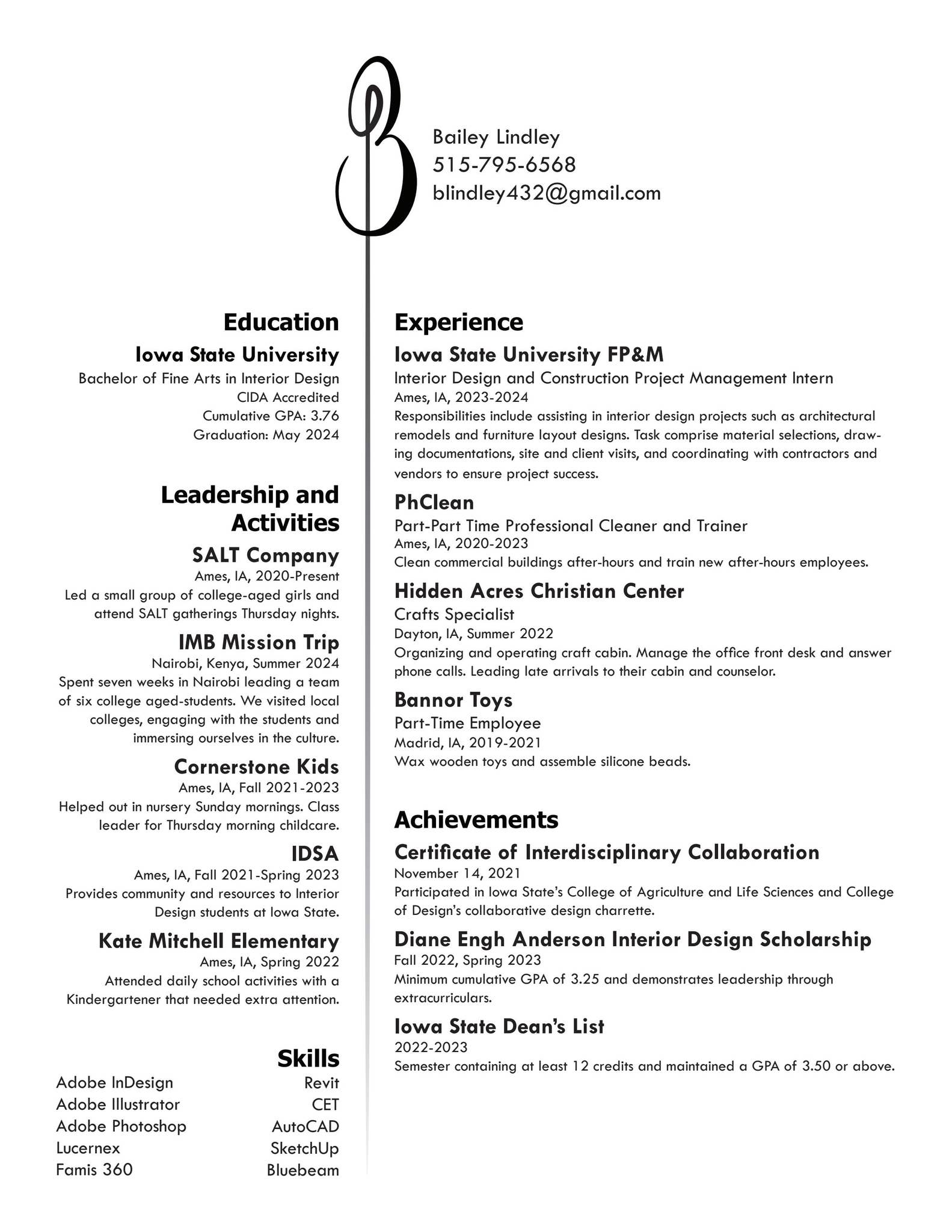 Bailey Lindley Resume by Bailey Lindley - Issuu