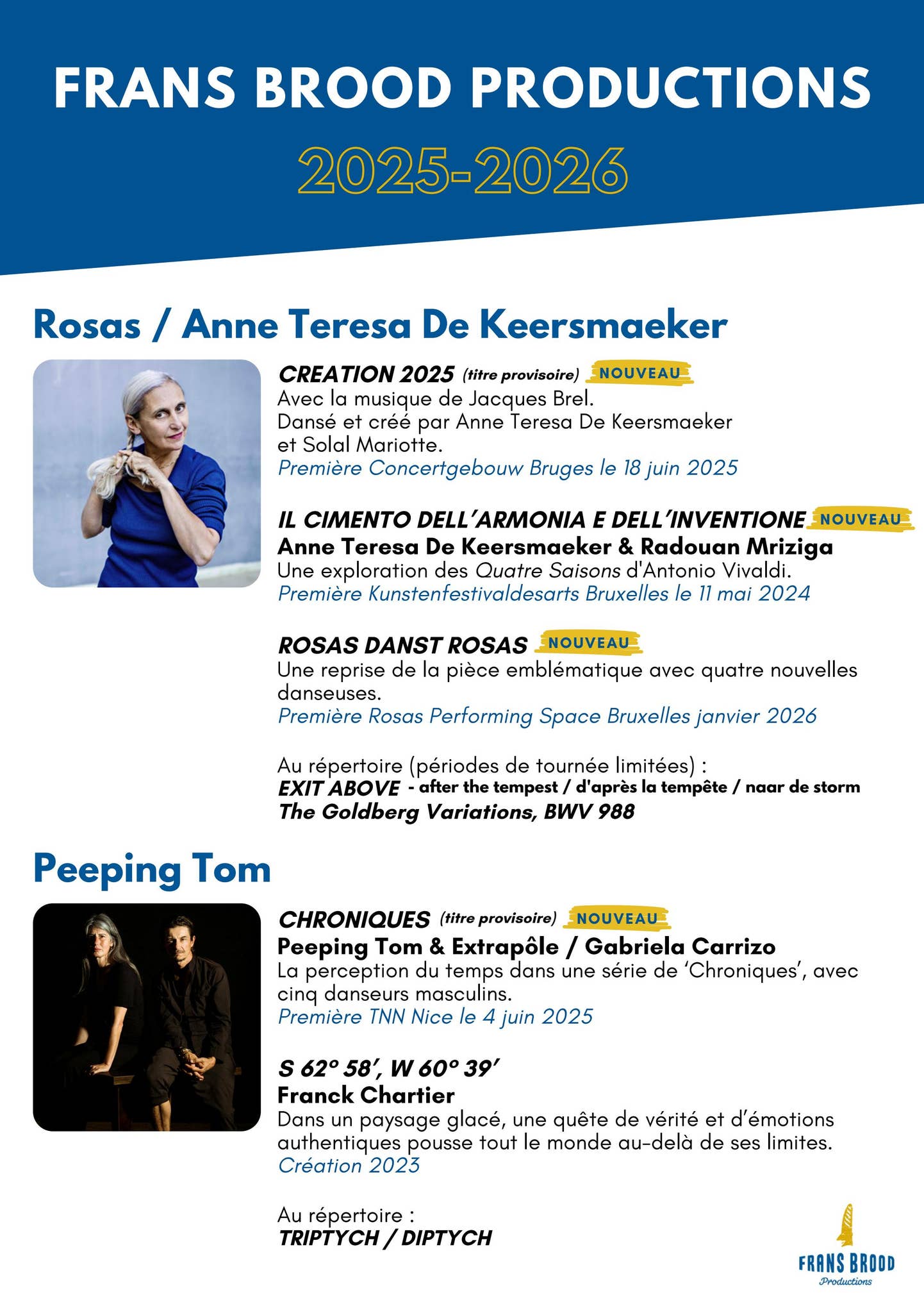 Saison 2025-2026 | Frans Brood Productions | Français by Frans Brood ...