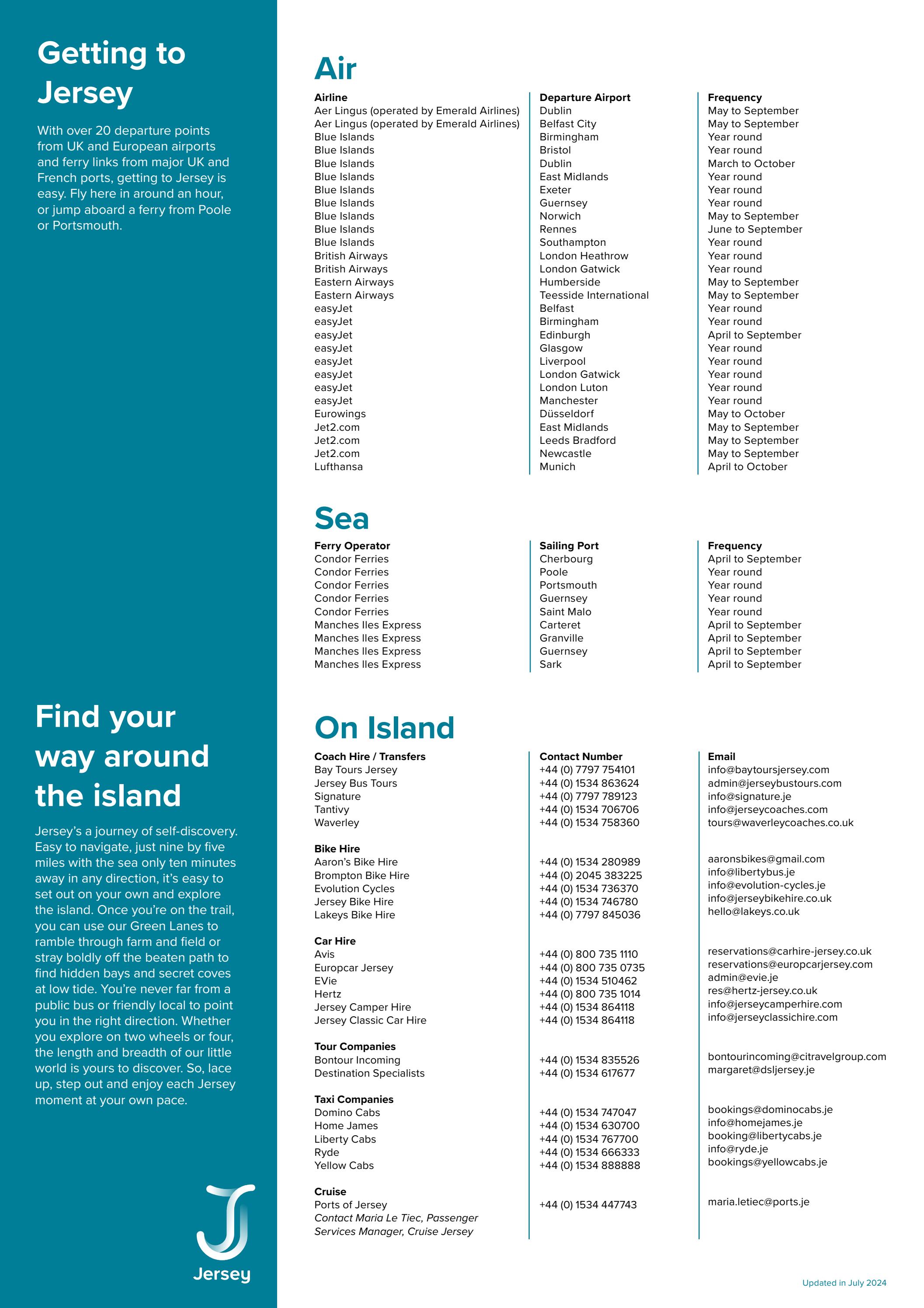 Practical Booking Information Document by visitjerseyci - Issuu