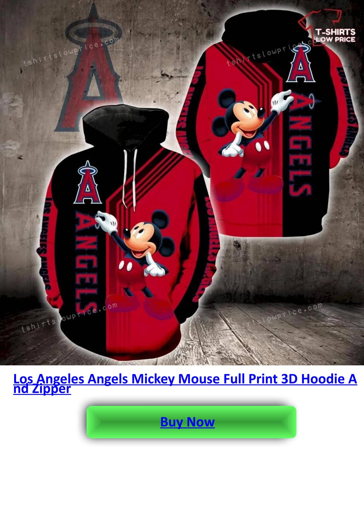 Los Angeles Angels Mickey Mouse Full Print 3D Hoodie And Zipper by ...