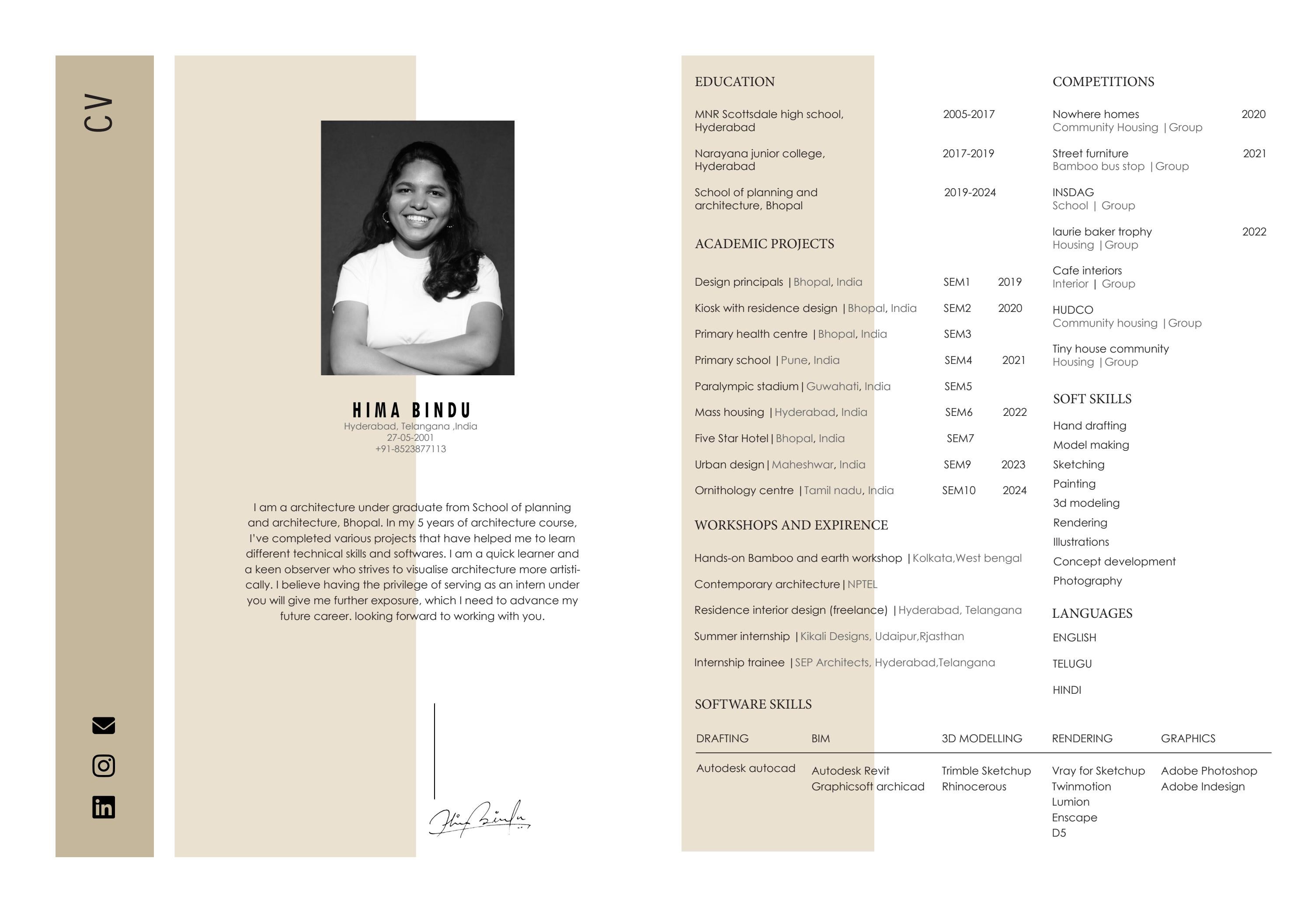 Hima bindu l CV l SPA Bhopal by pirangi bindu - Issuu