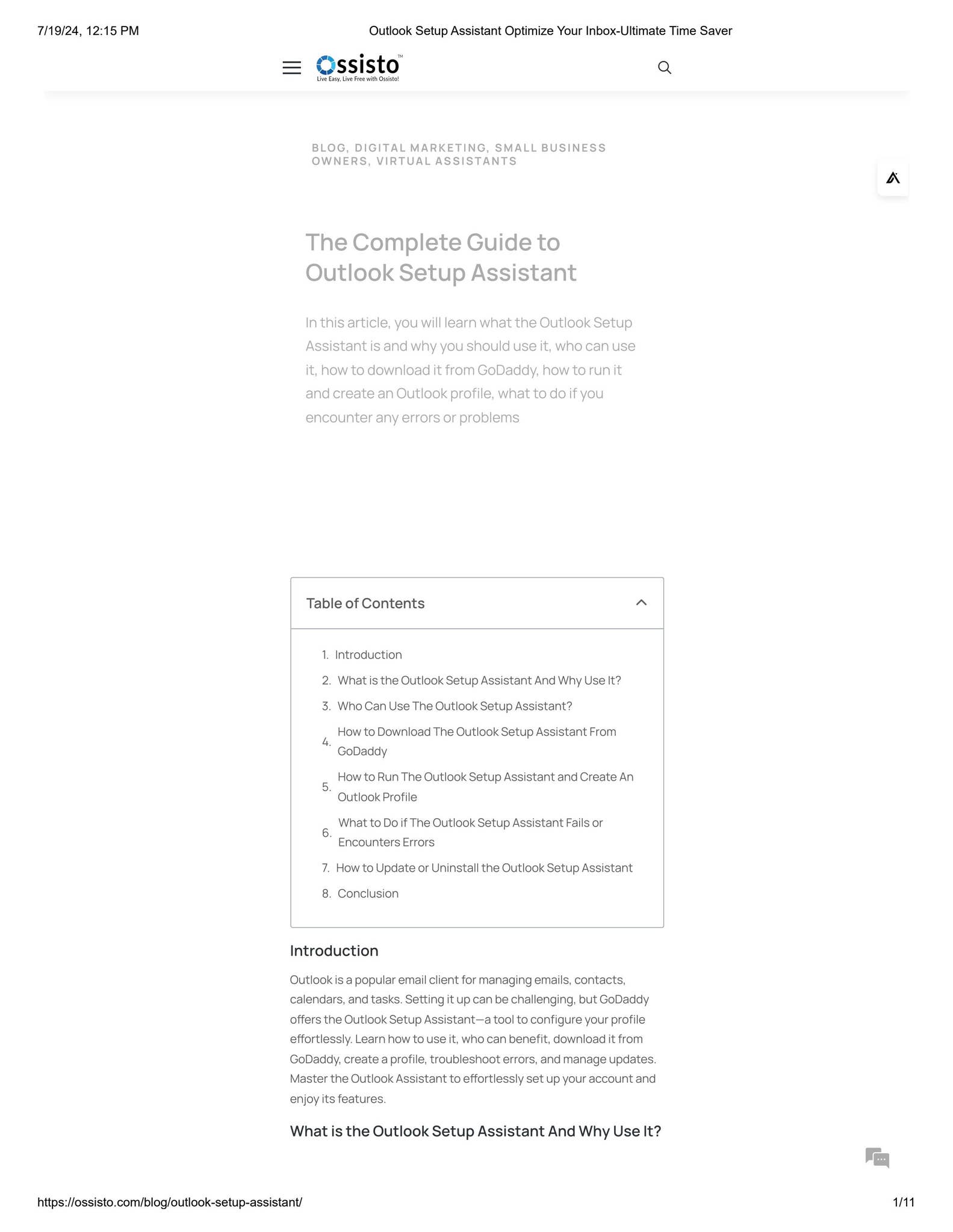 Outlook Setup Assistant: Easy Email Setup by Ossisto Technologies - Issuu