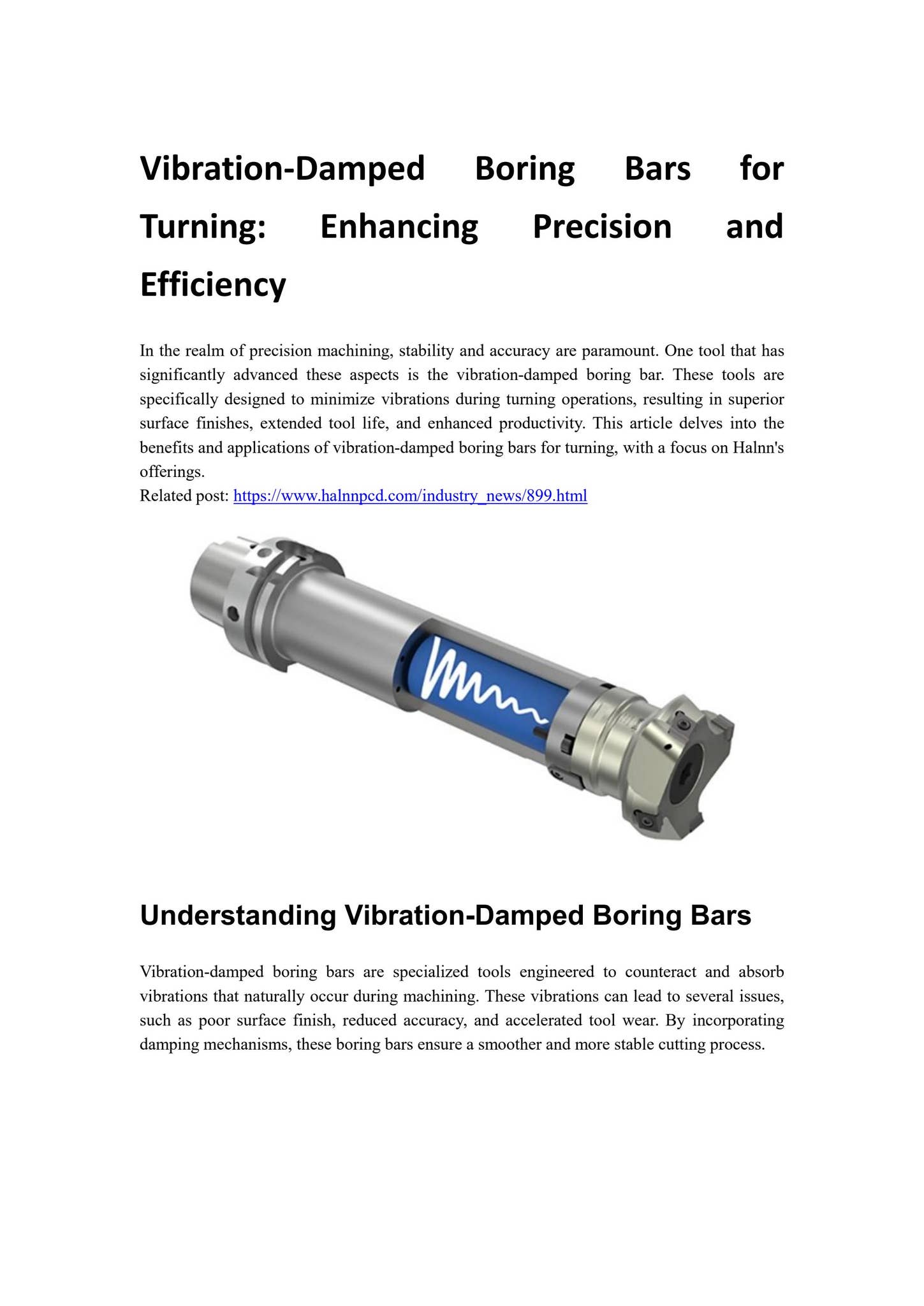 Vibration-Damped Boring Bars for Turning: Enhancing Precision and ...